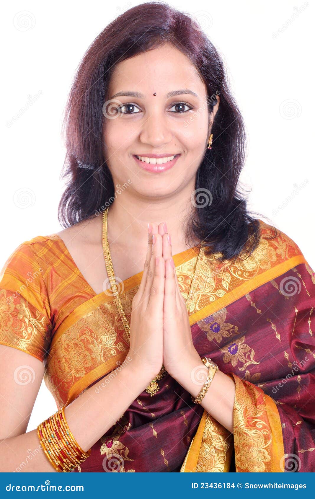 Smiling Traditional Indian Woman Stock Photo - Image of elegant ...