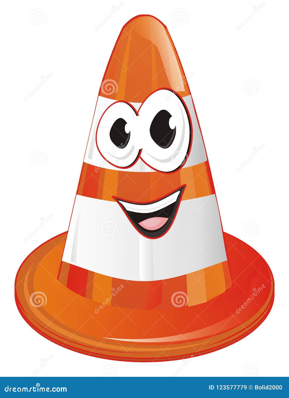 Smiling traffic cone stock illustration. Illustration of stand - 123577779