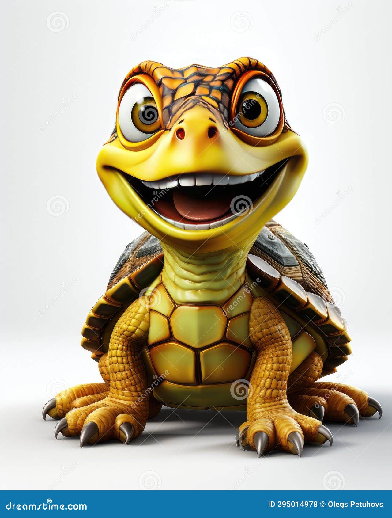 A Cartoon Turtle with Big Eyes and a Smile on Its Face. Generative Ai ...