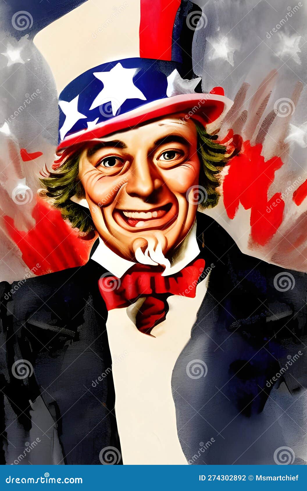 Smiling Uncle Sam stock illustration. Illustration of uncle - 274302892