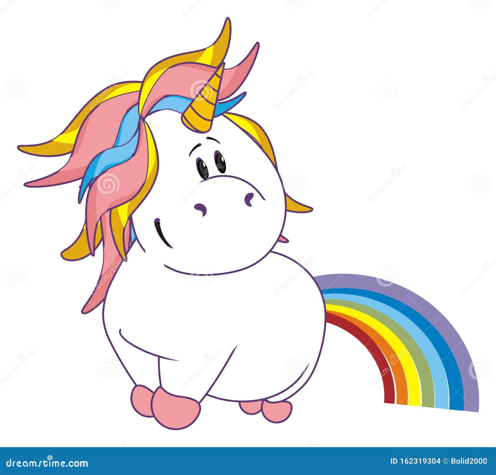 Unicorn with colored tail stock illustration. Illustration of colored ...