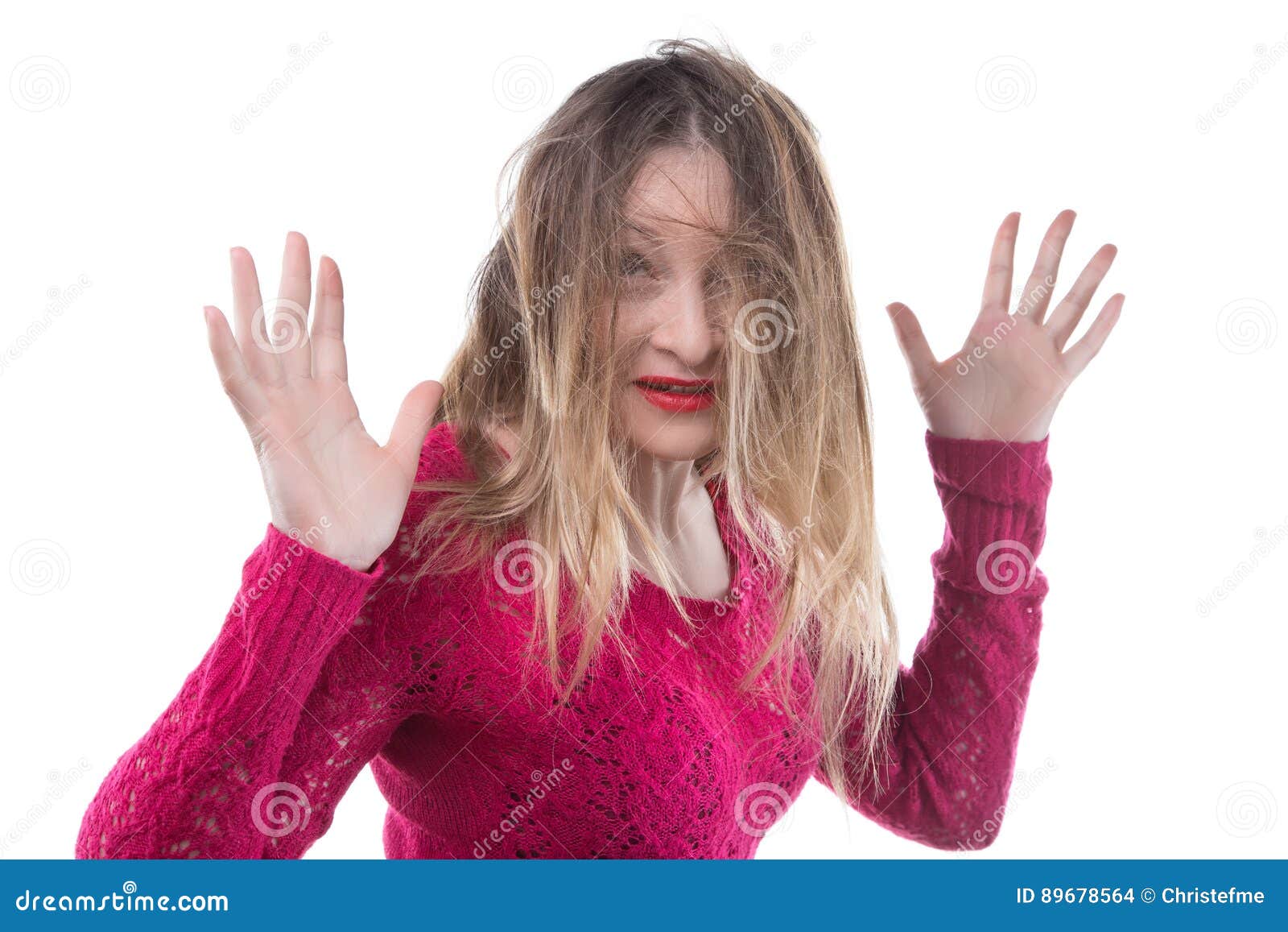 Smiling Unkempt Blond Woman Stock Photo - Image of client, shaggy: 89678564
