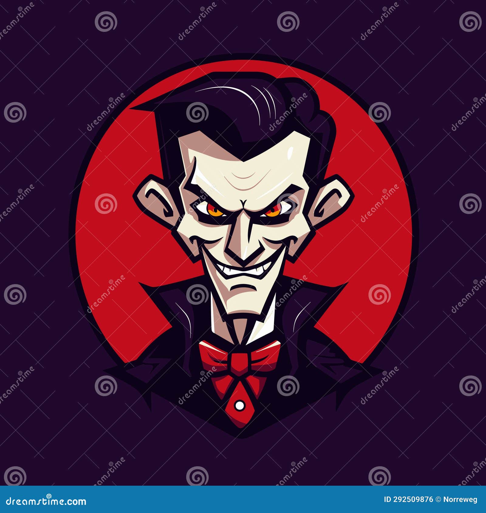 Smiling Vampire Vector Illustration, Vector Logo Stock Illustration ...