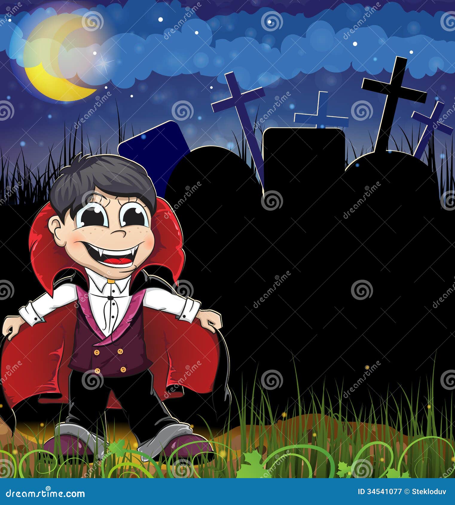 Smiling vampire stock vector. Illustration of devil, autumn - 34541077