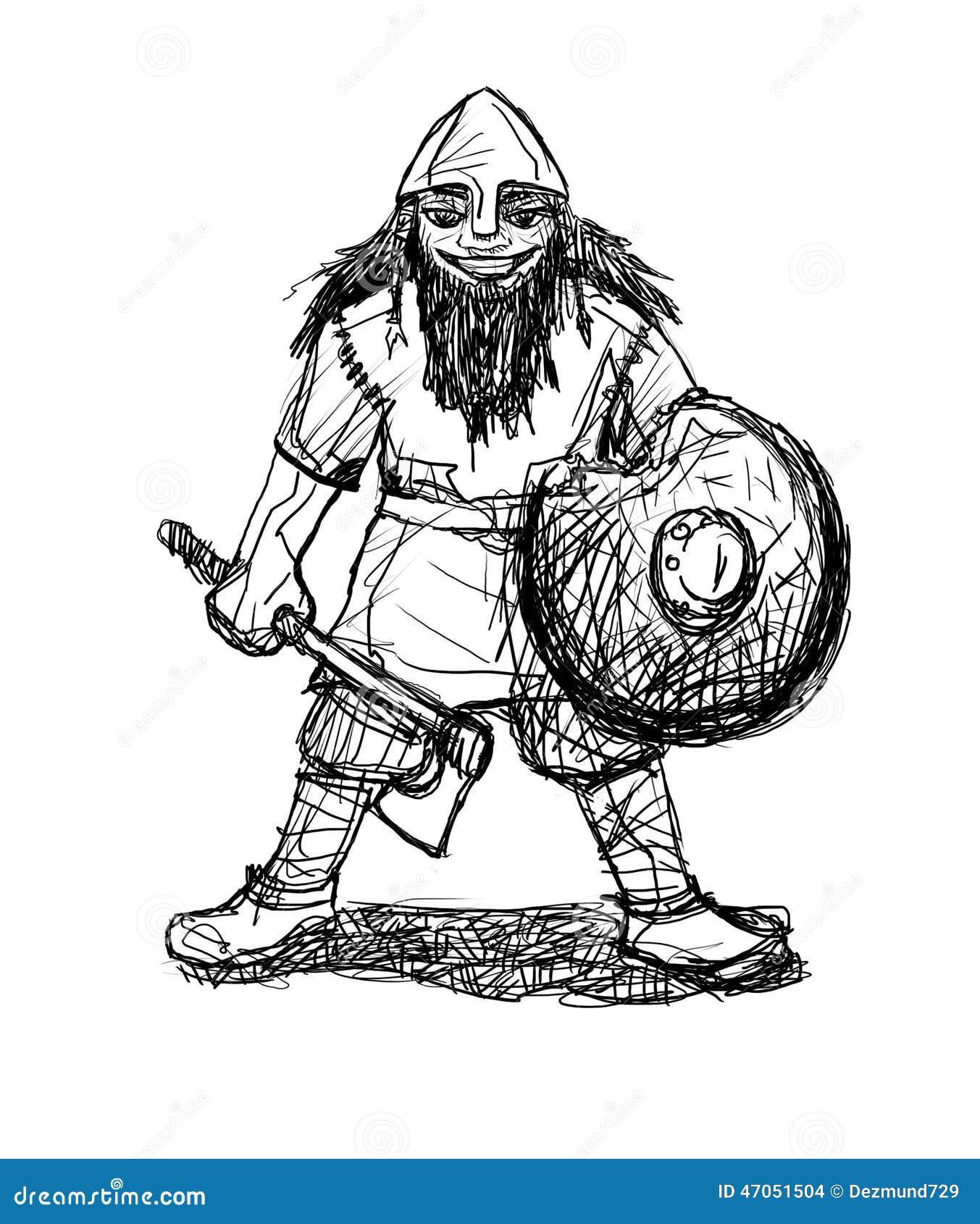 Smiling Viking stock illustration. Illustration of ages - 47051504