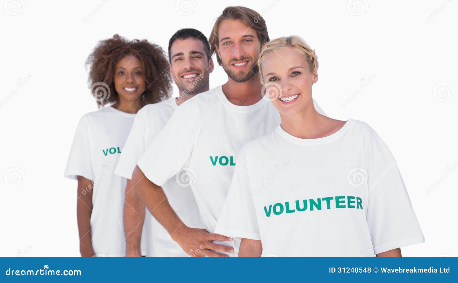 Smiling volunteer group stock photo. Image of black, happy - 31240548