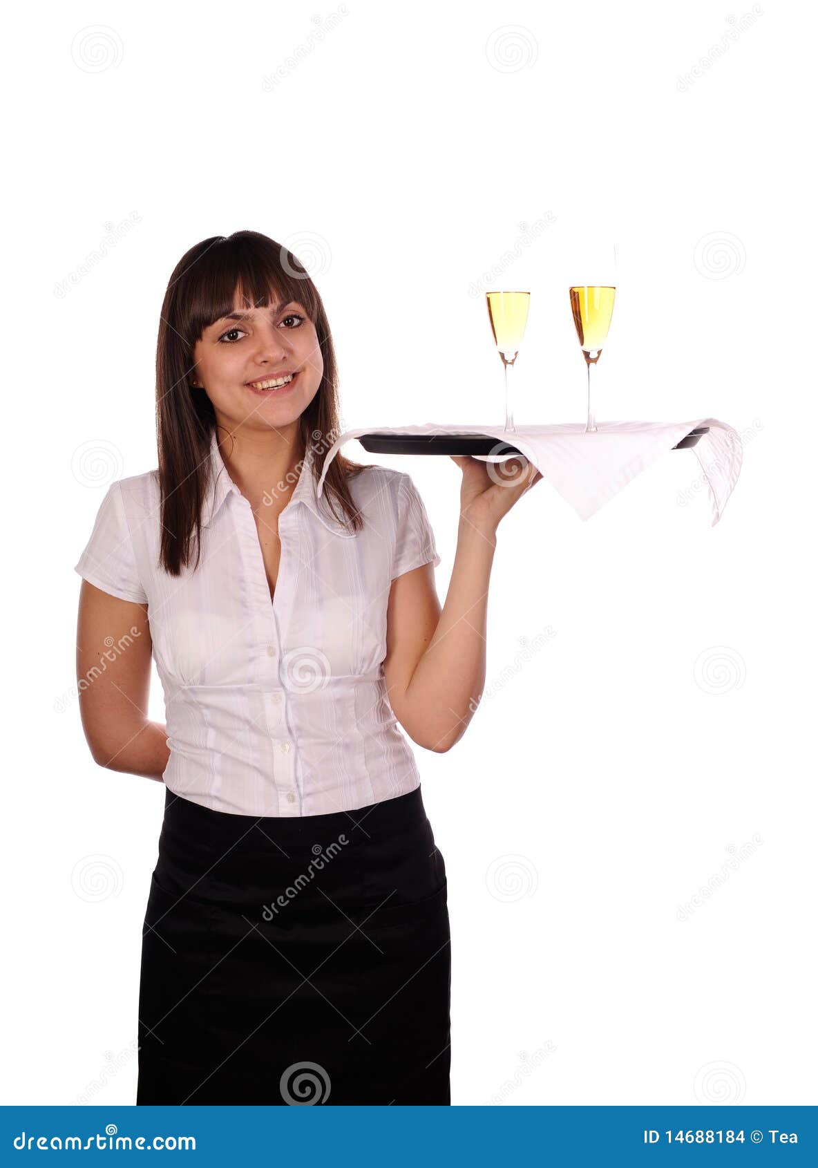 Smiling waitress stock photo. Image of cafeteria, pretty - 14688184