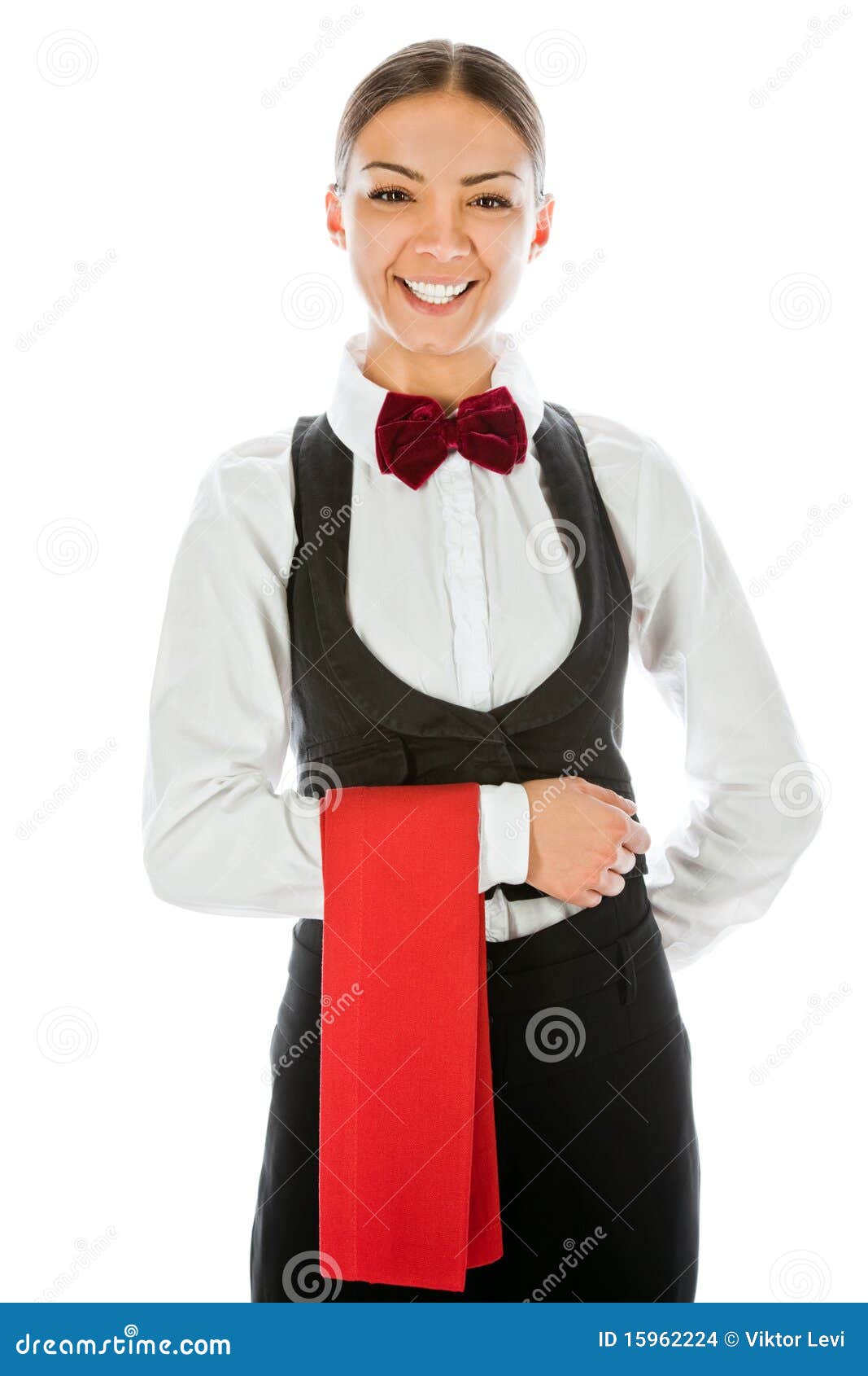 Smiling waitress stock photo. Image of happy, serve, female - 15962224