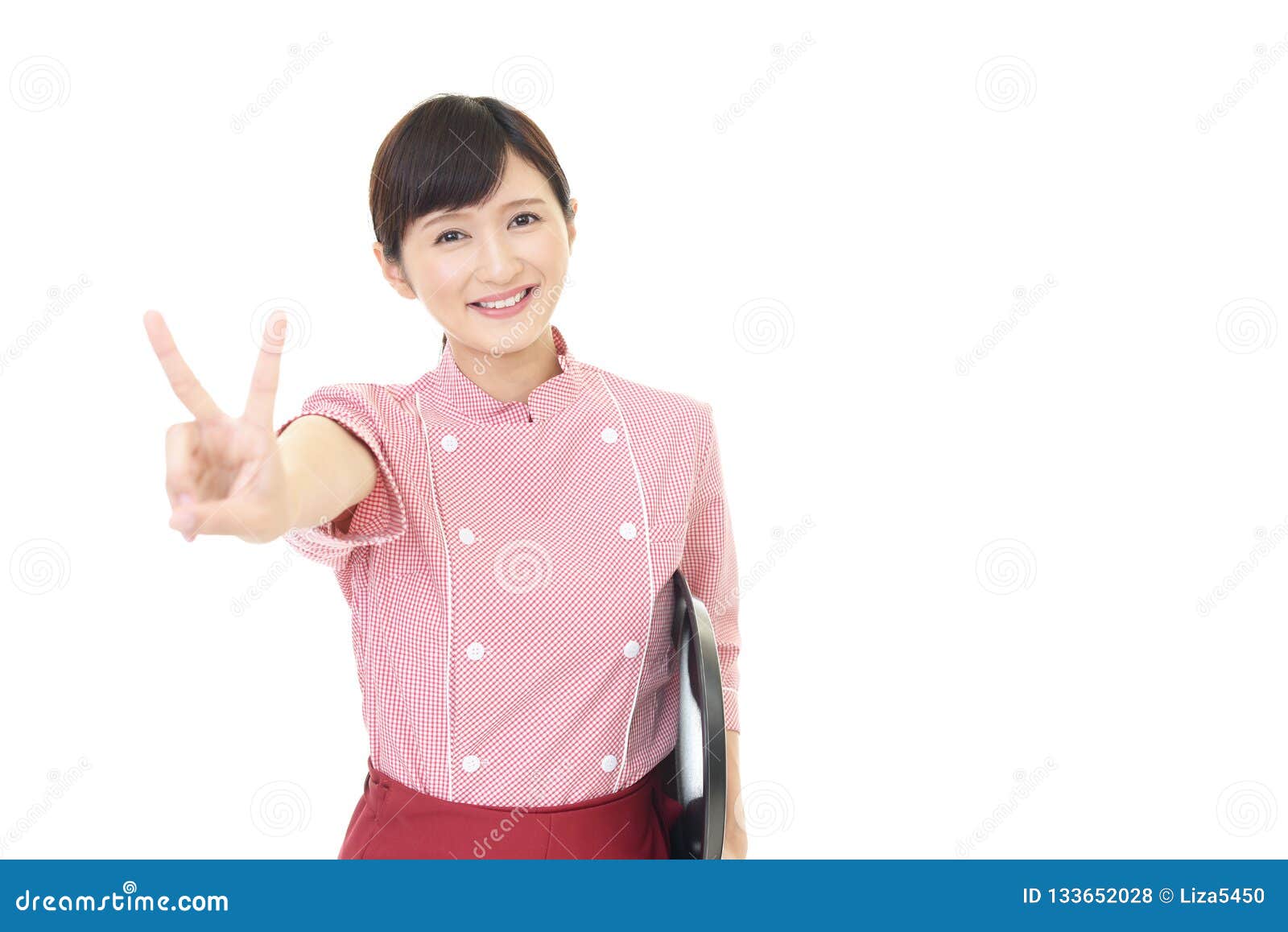 A smiling waitress stock photo. Image of lady, excitement - 133652028