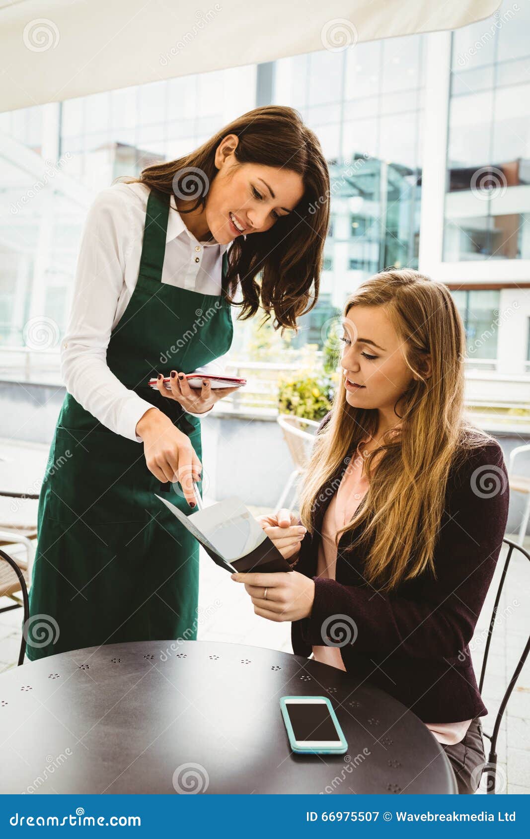 Smiling Waitress Taking an Order Stock Image - Image of happy, enjoying ...