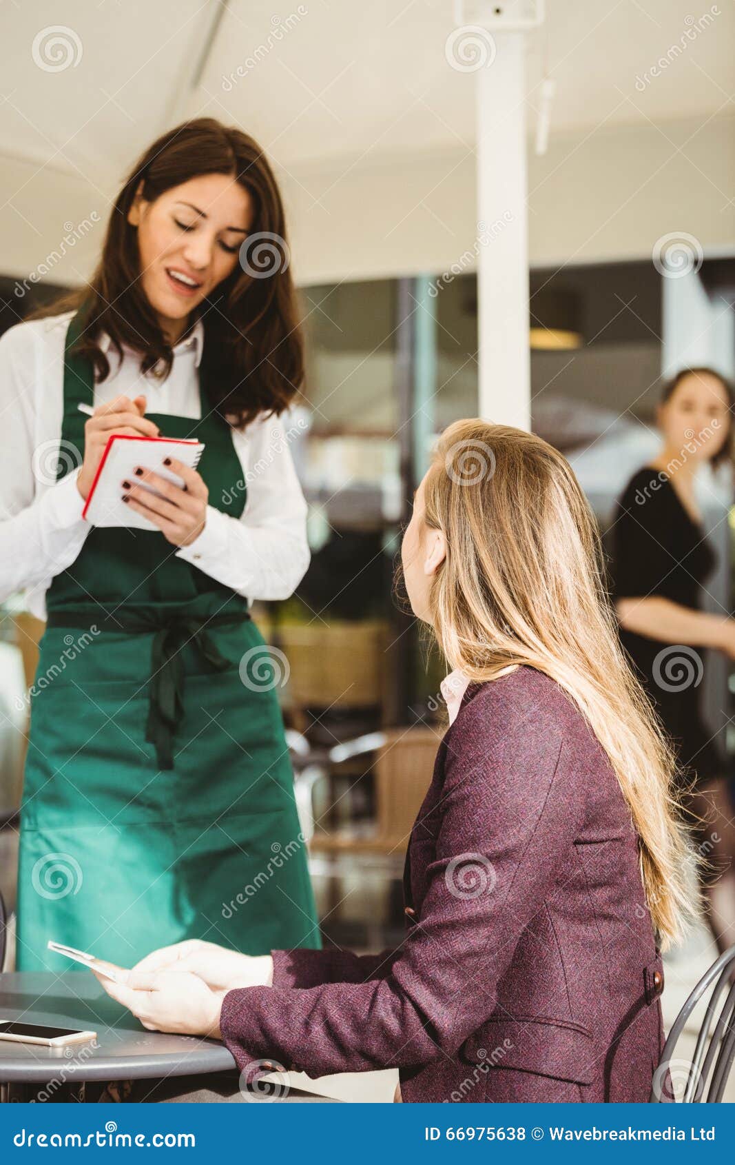 Smiling Waitress Taking an Order Stock Photo - Image of lifestyle ...