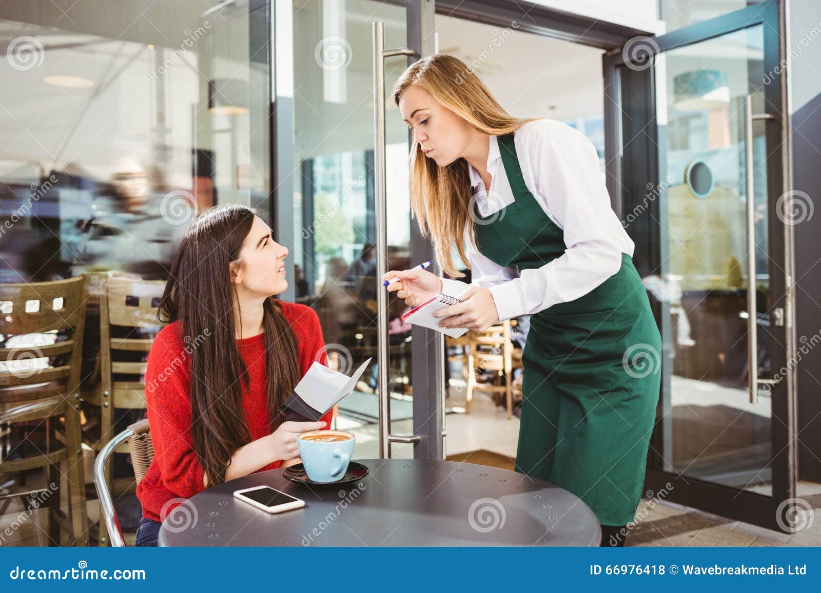 Smiling Waitress Taking an Order Stock Photo - Image of industry, apron ... Smiling Waitress Taking an Order Stock Photo - Image of industry, apron ...