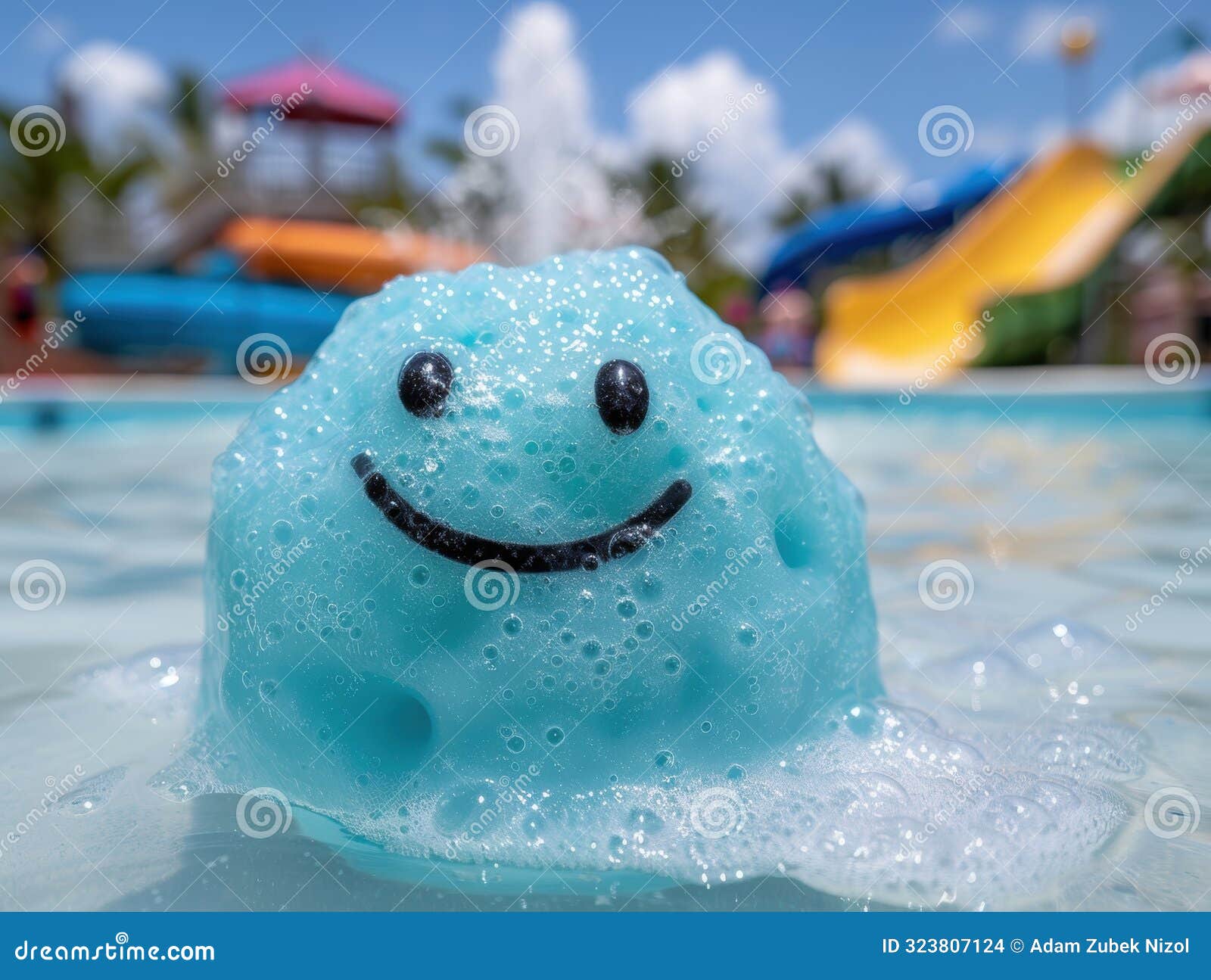 Smiling Water Blob in a Pool Stock Illustration - Illustration of blob ...