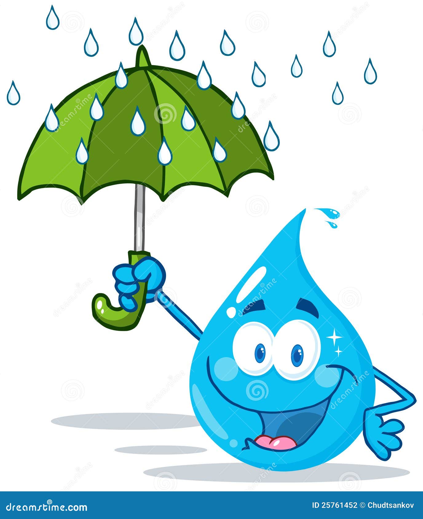 Smiling Water Drop with Umbrella Stock Vector - Illustration of sphere ...