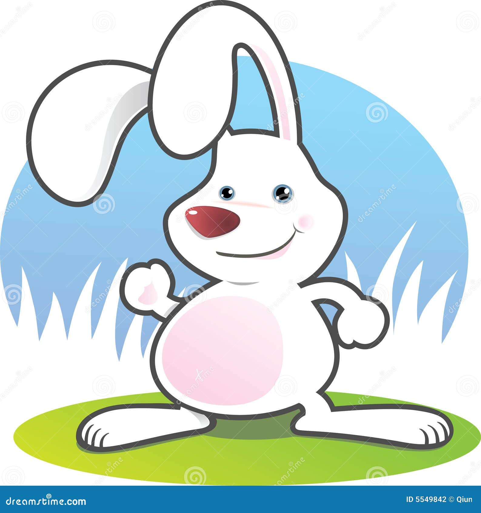 Smiling White Rabbit stock vector. Illustration of happy - 5549842