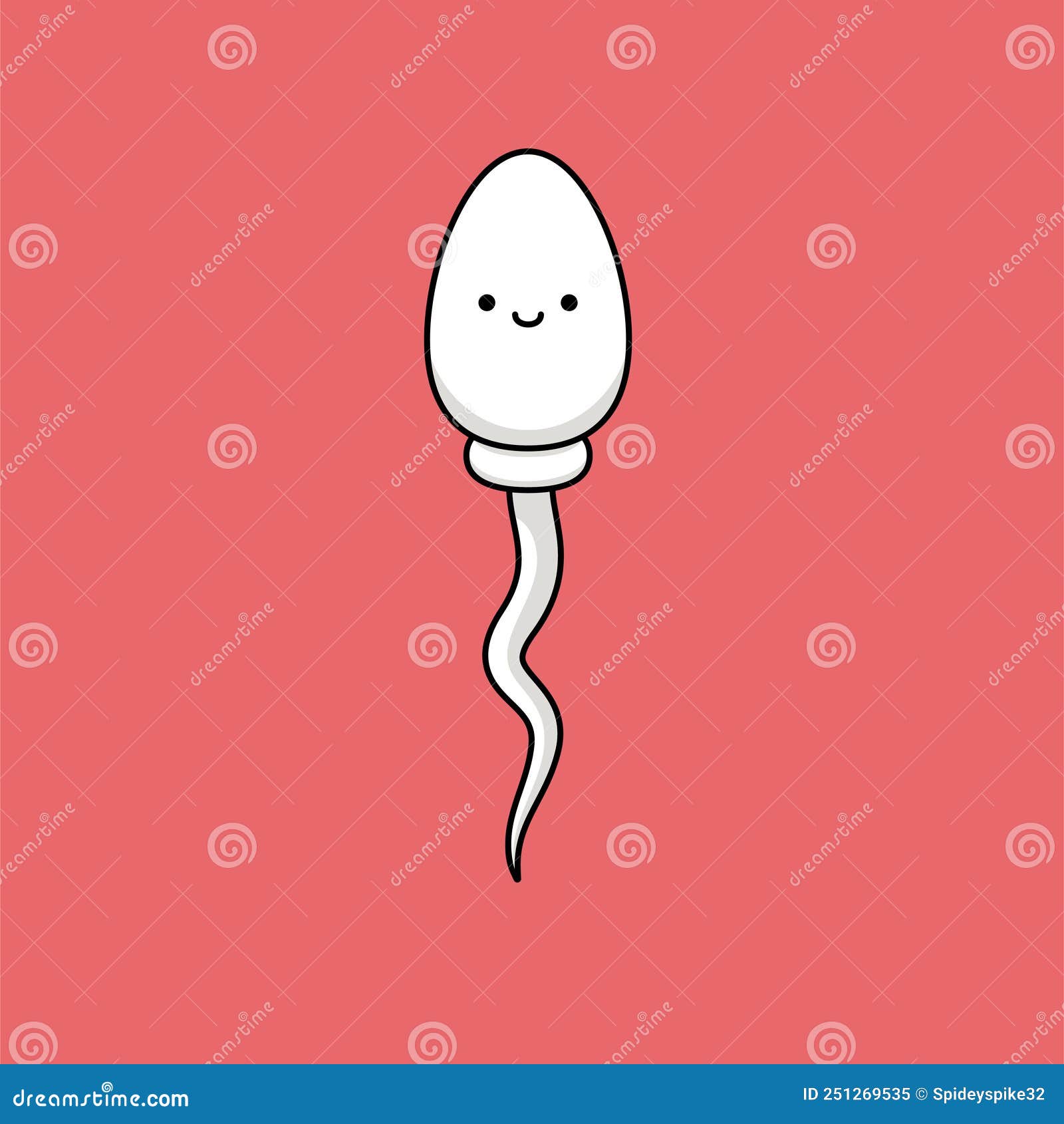 The Smiling White Sperm. Isolated Vector Illustration Stock Vector ...