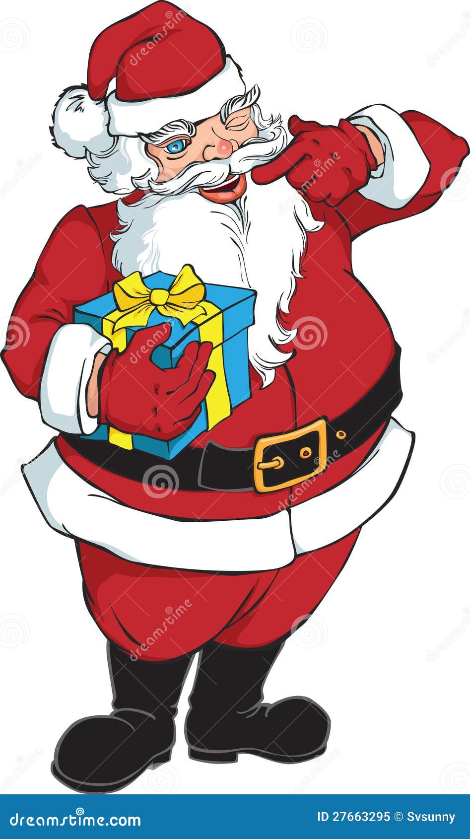 Winking Santa Claus Cartoon Character Face Portrait Royalty-Free Stock ...