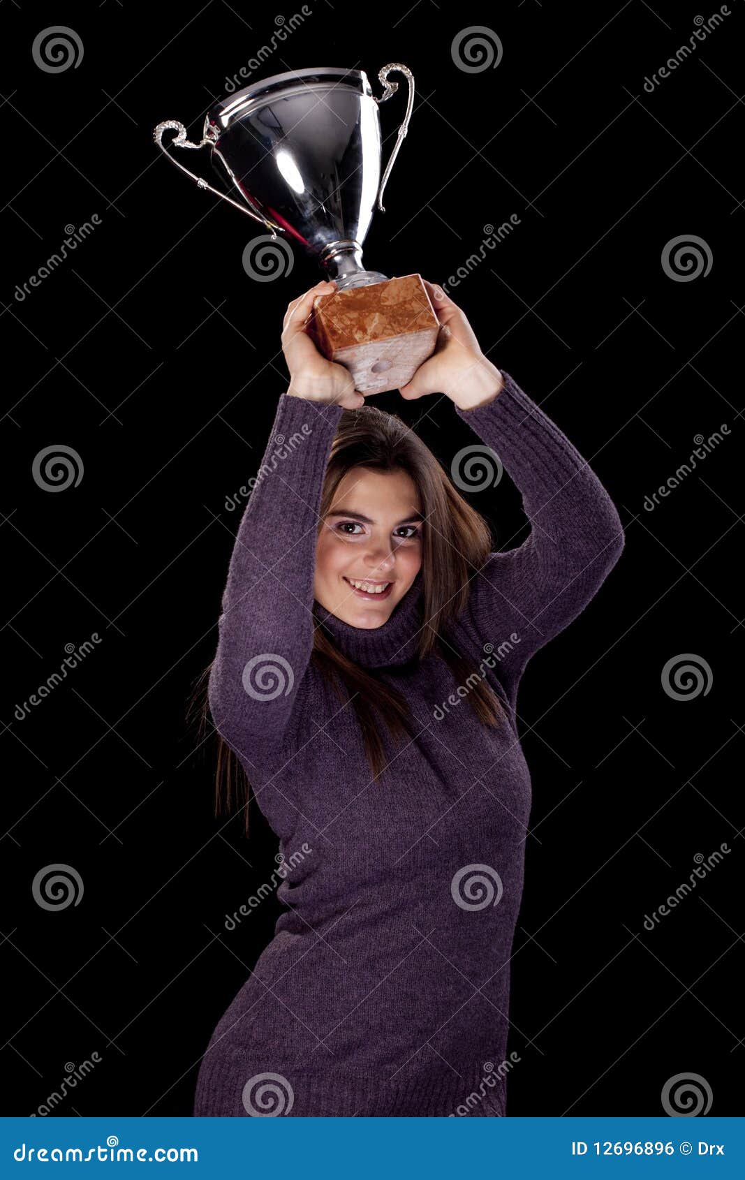 Smiling winner stock photo. Image of celebrate, silver - 12696896