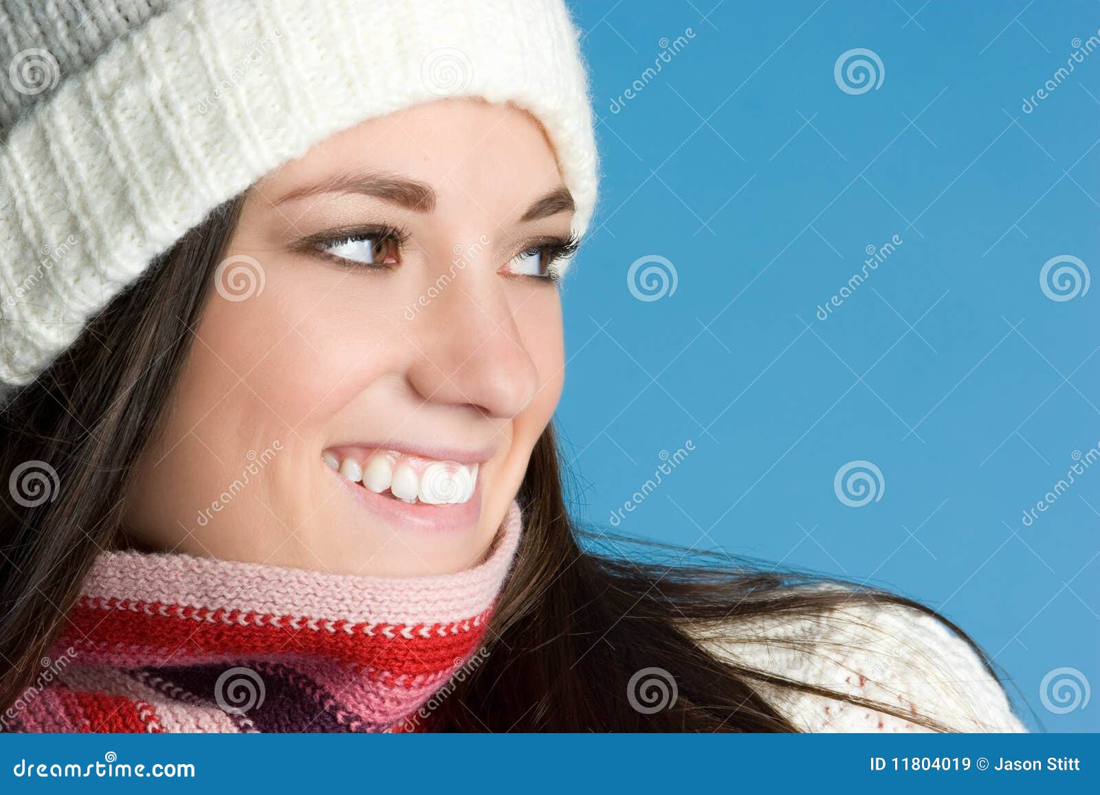 Smiling Winter Girl stock image. Image of girls, beanie - 11804019