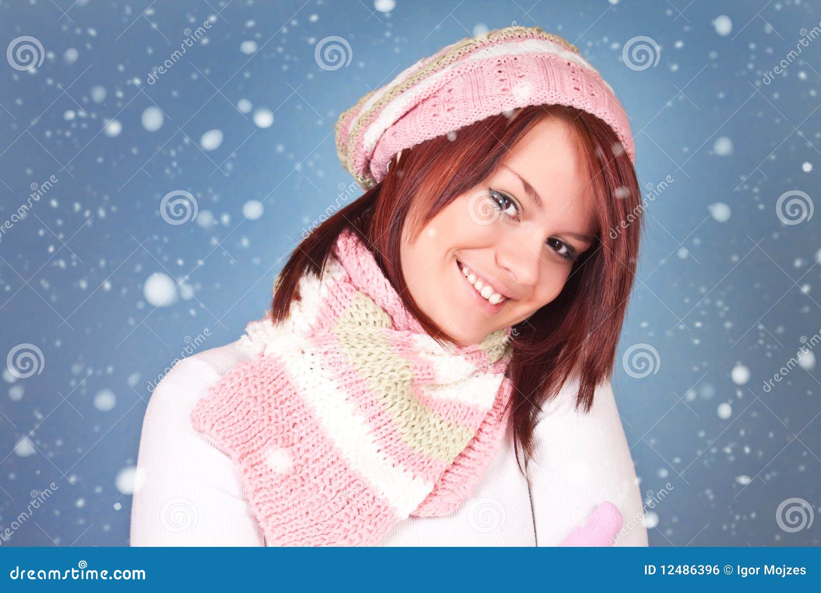 Smiling winter girl stock photo. Image of colorful, face - 12486396