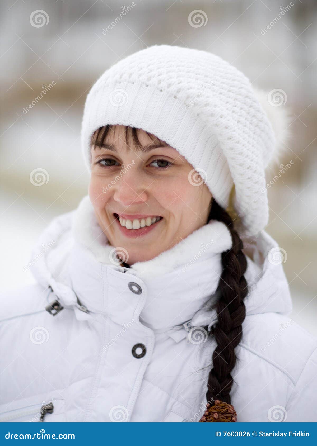 Smiling winter girl stock photo. Image of person, snow - 7603826