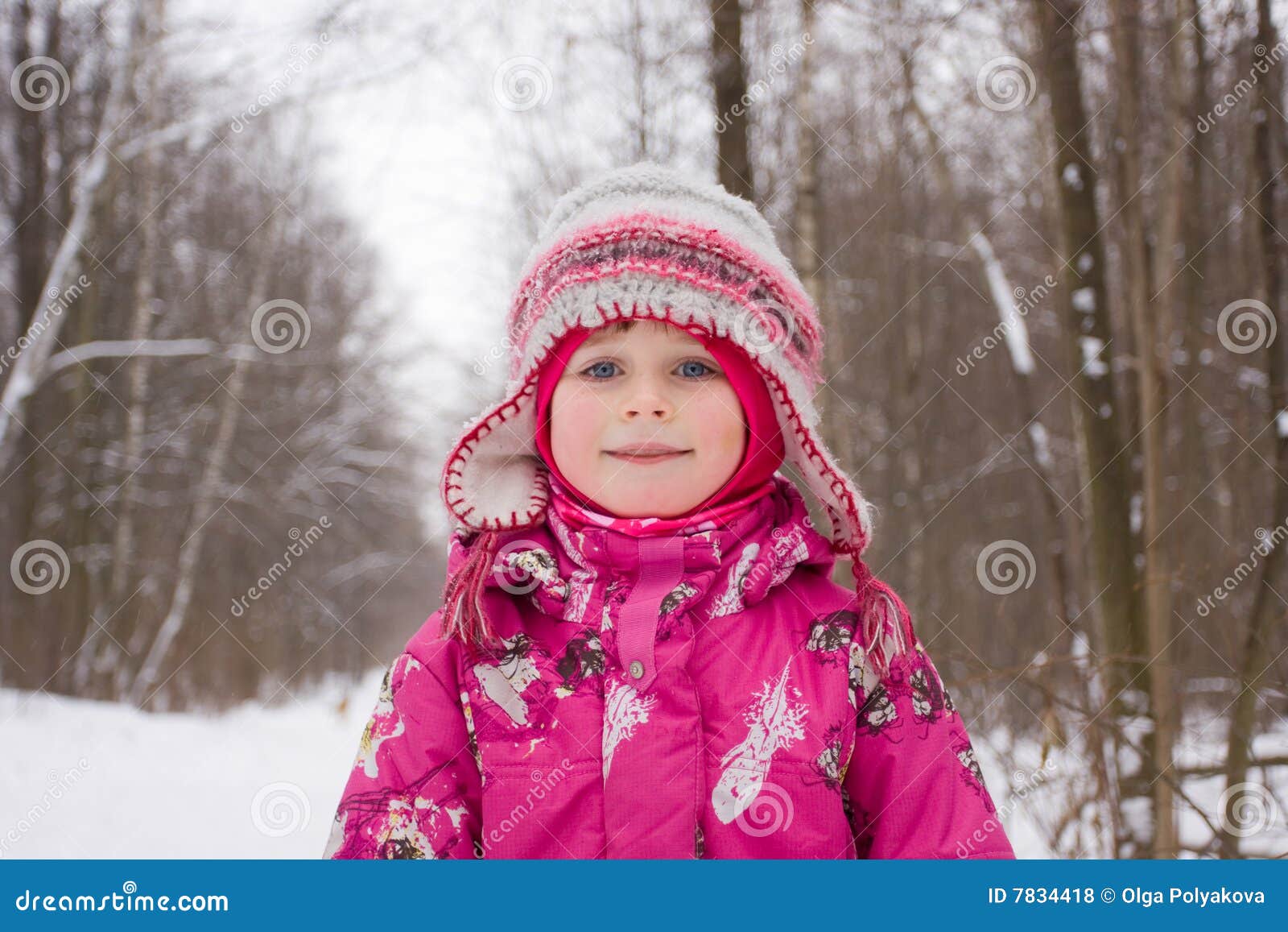 Smiling winter girl stock photo. Image of snow, portrait - 7834418