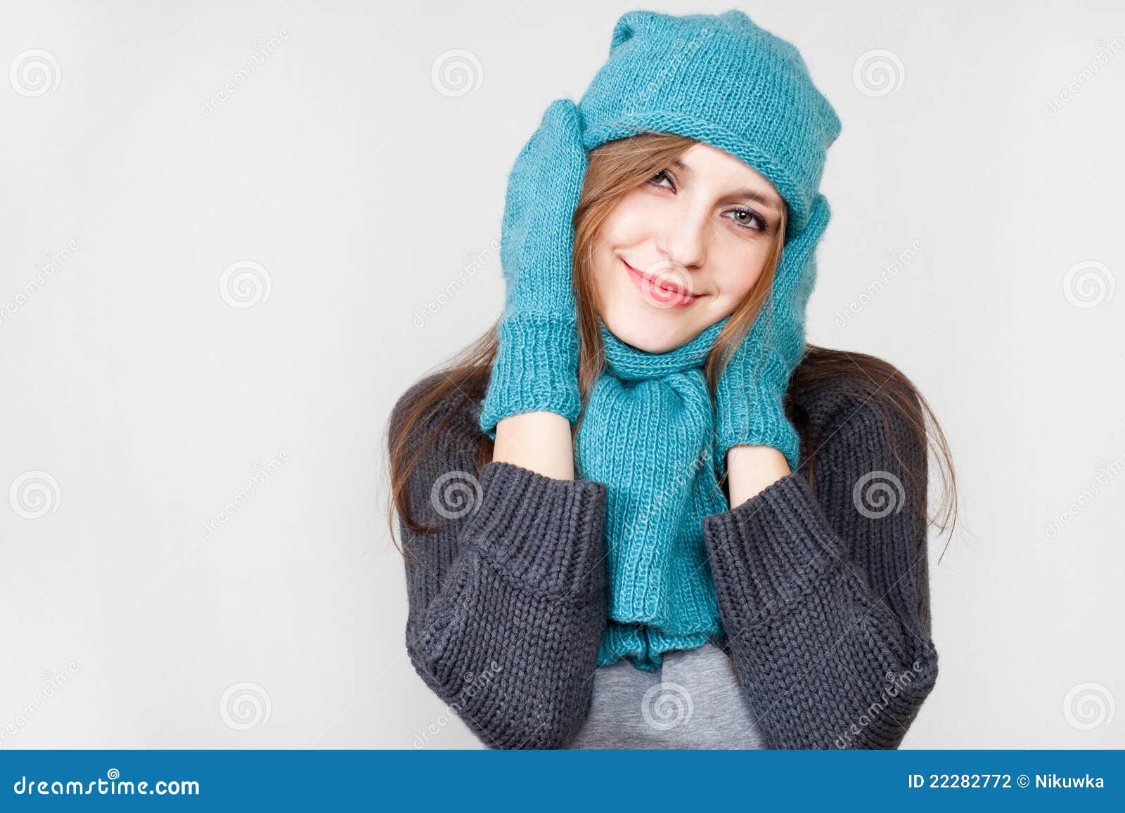 Smiling Winter Woman stock photo. Image of clothing, fashion - 22282772