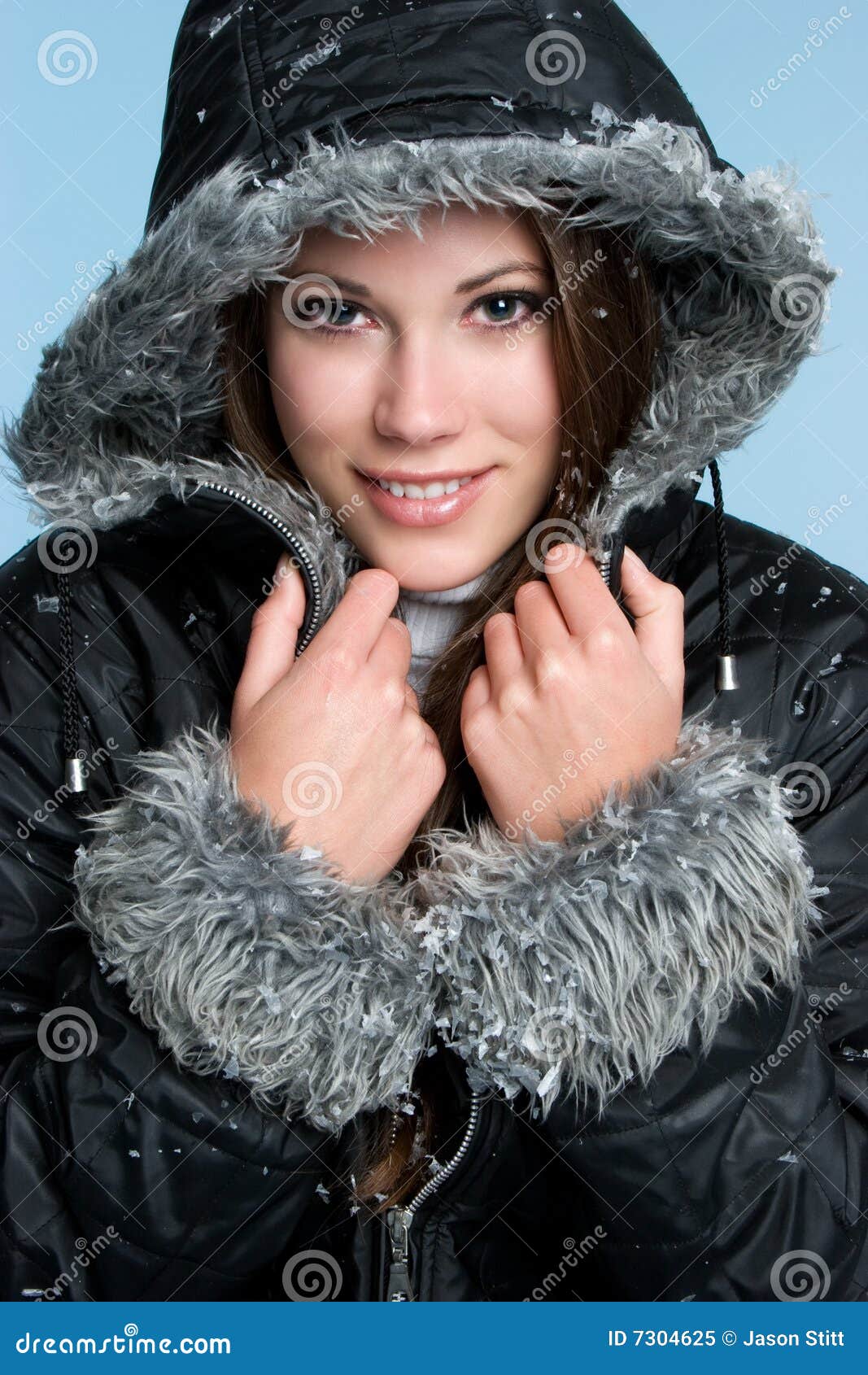 Smiling Winter Woman stock image. Image of teen, jacket - 7304625