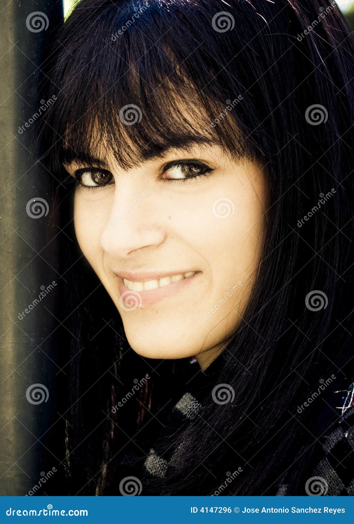 Smiling woman. stock photo. Image of dark, nose, expressions - 4147296