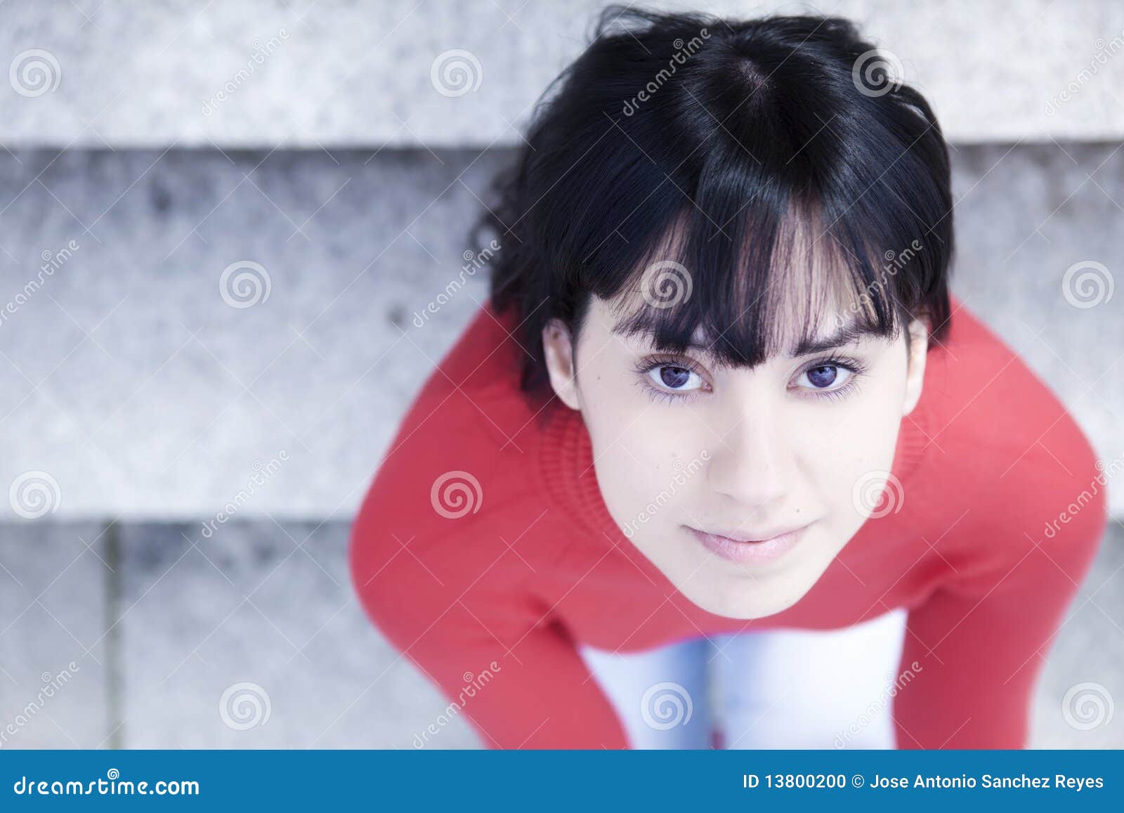 Smiling woman from above stock photo. Image of facial - 13800200