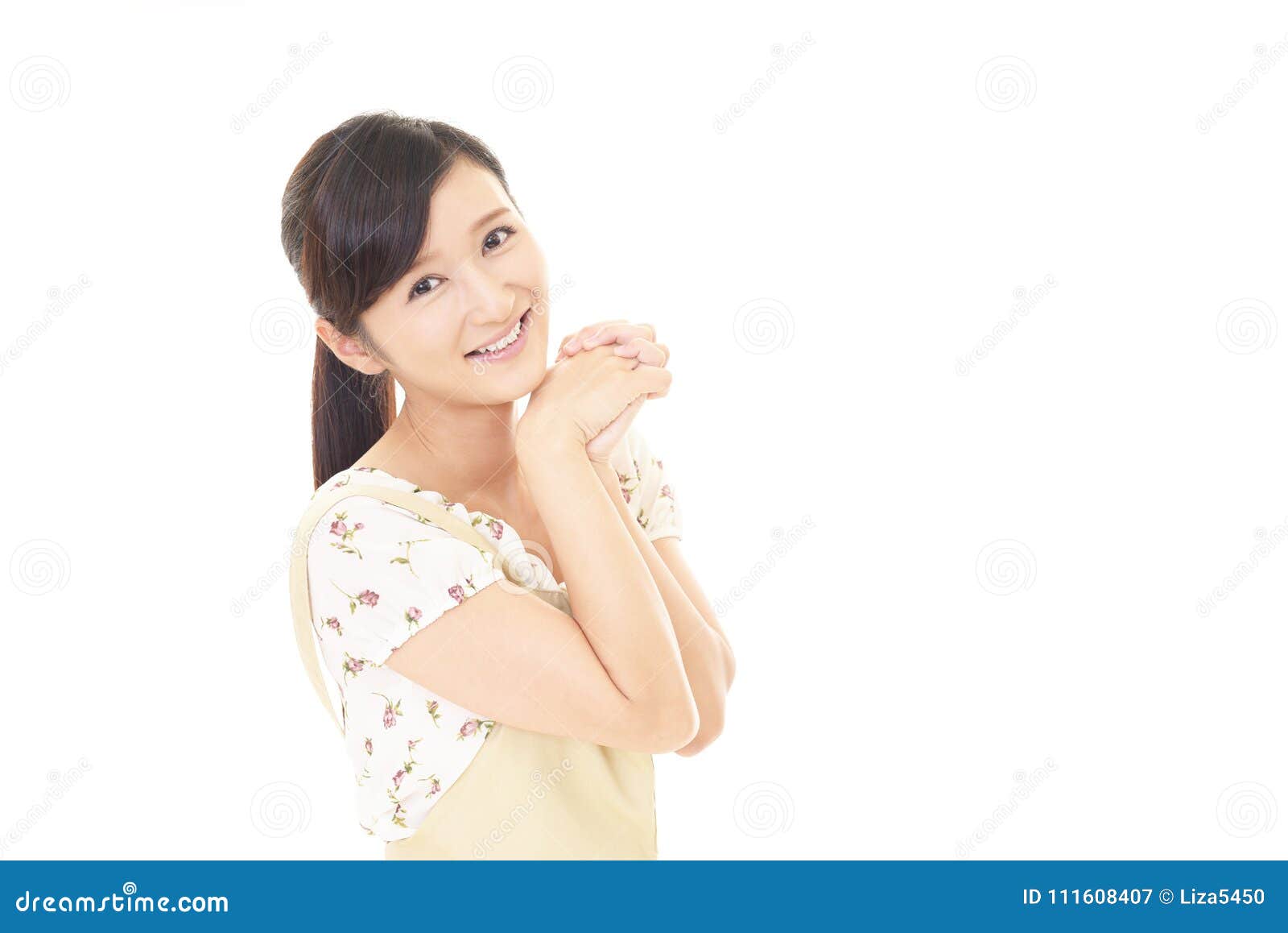 Smiling Woman In Apron Stock Image Image Of Japanese 111608407