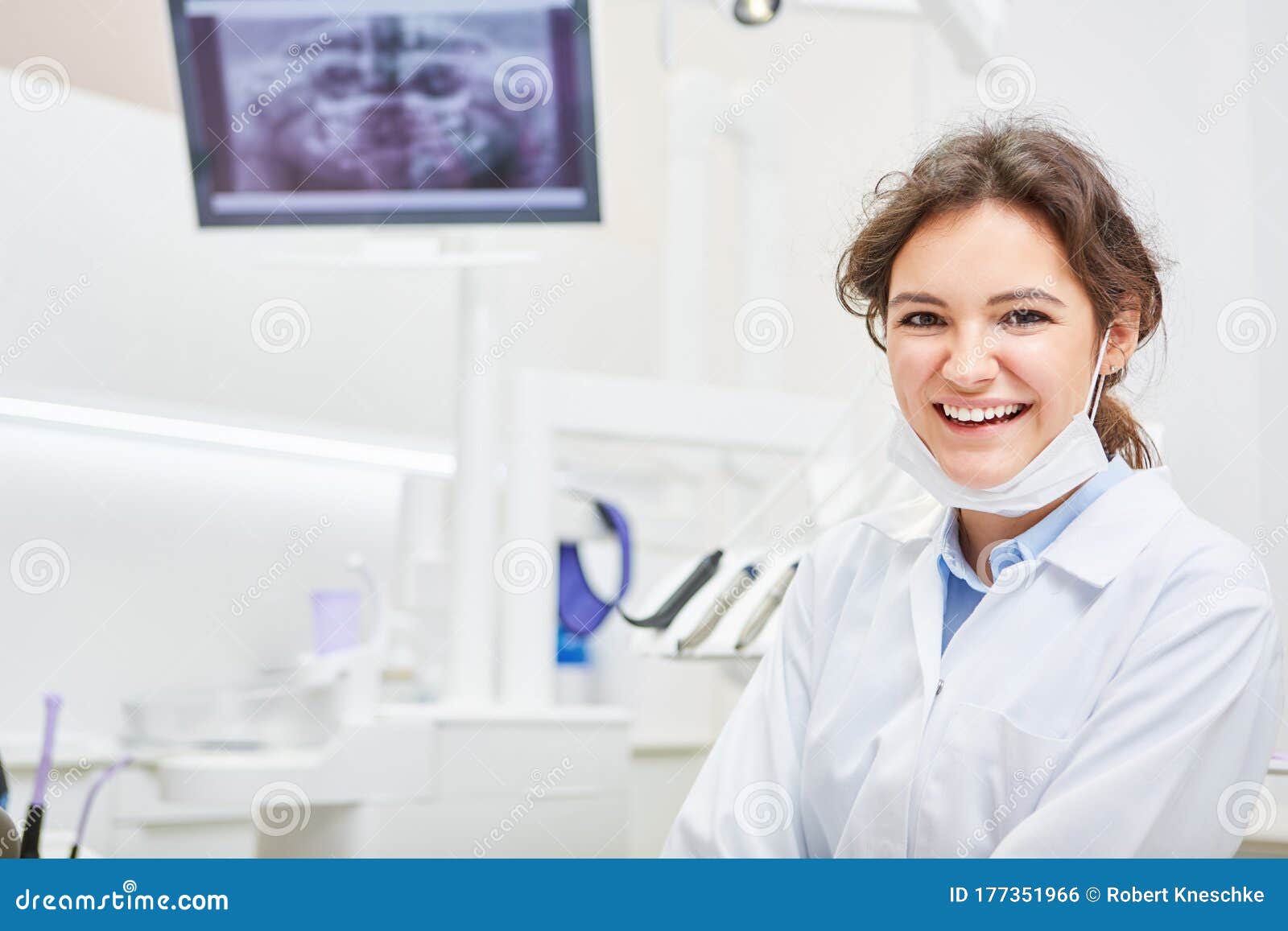 Smiling Woman As a Dentist or Dental Assistant Stock Photo - Image of ...