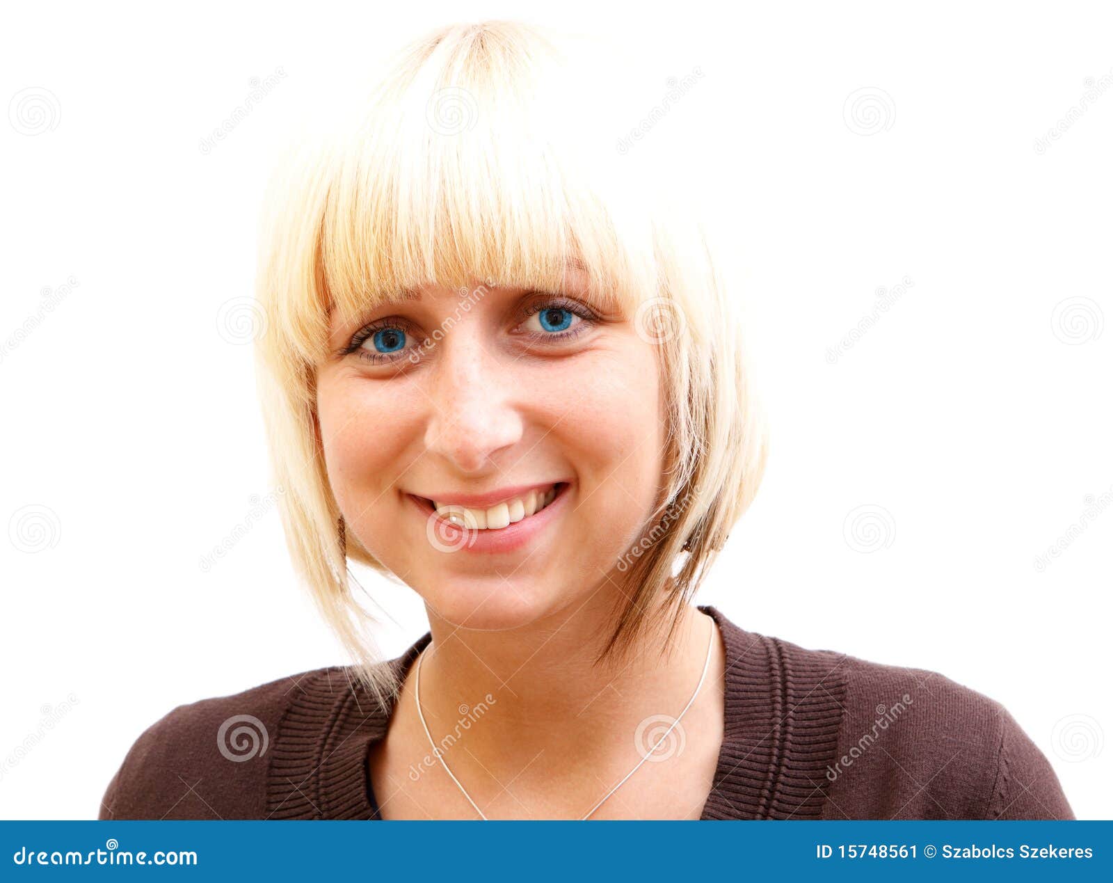 Smiling Woman With Blue Eyes Stock Image - Image of expression, female ...