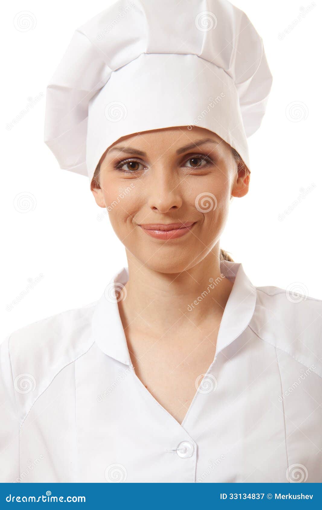 Smiling woman chef stock image. Image of profession, uniform - 33134837