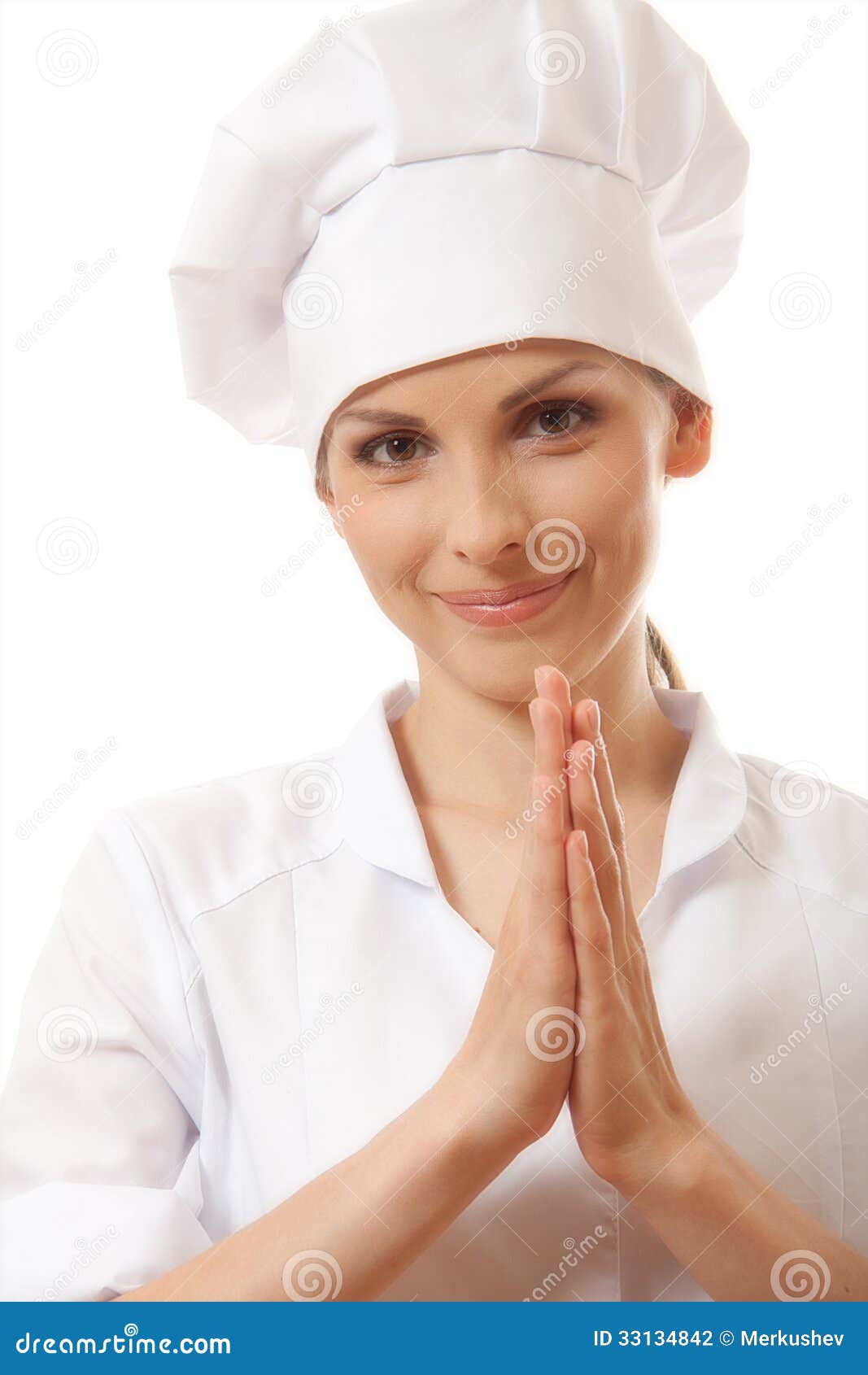 Smiling woman chef stock photo. Image of head, cheerful - 33134842
