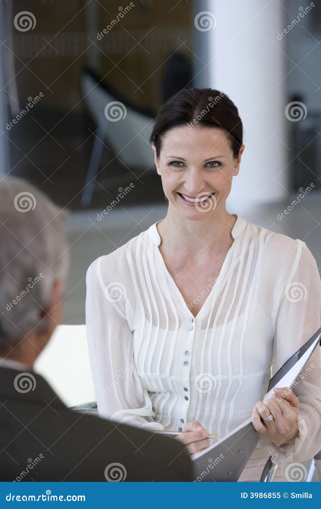 Smiling woman consultant stock image. Image of expertise - 3986855
