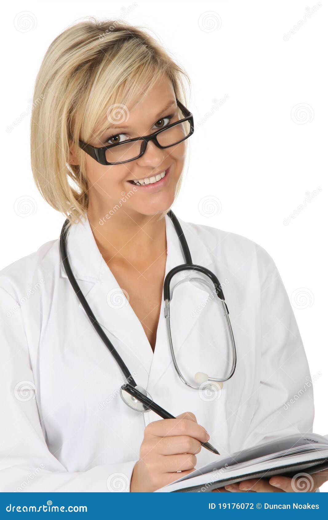 Smiling Woman Doctor stock photo. Image of healthy, document - 19176072