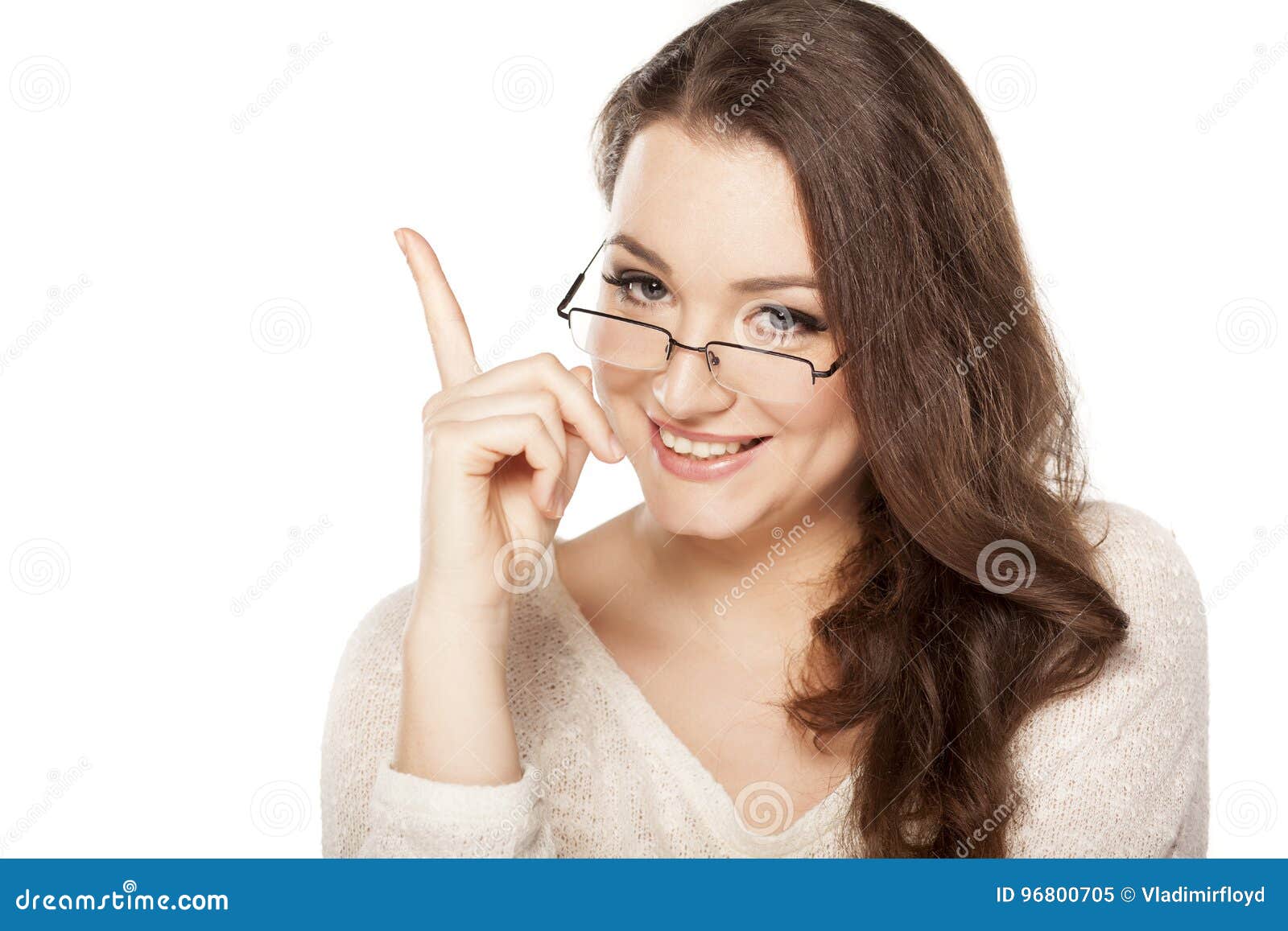Smiling Woman with Eyeglasses Stock Image - Image of looking, glasses ...