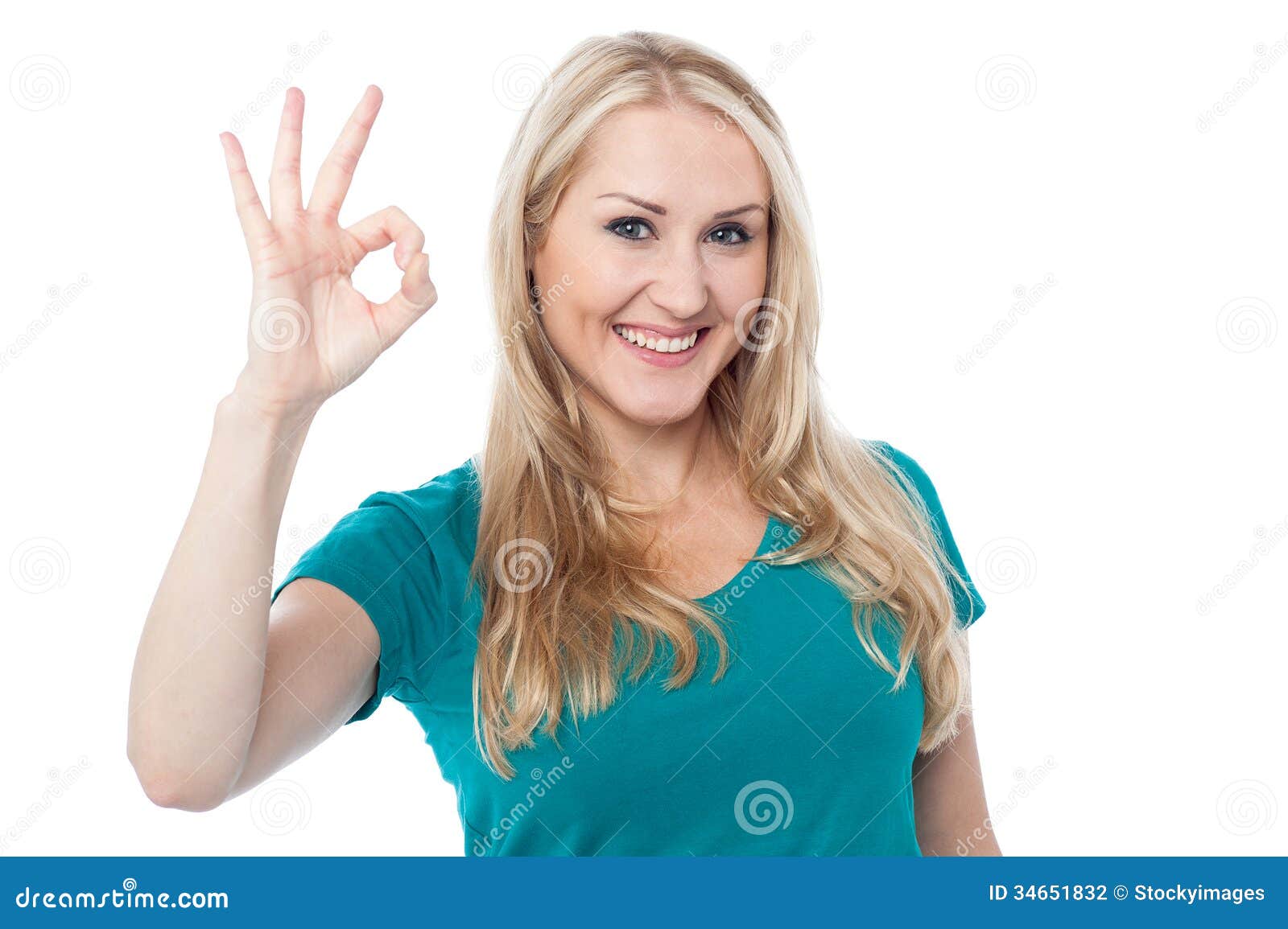 Smiling Woman Gesturing Perfect Sign Stock Photo - Image of lady, agree ...