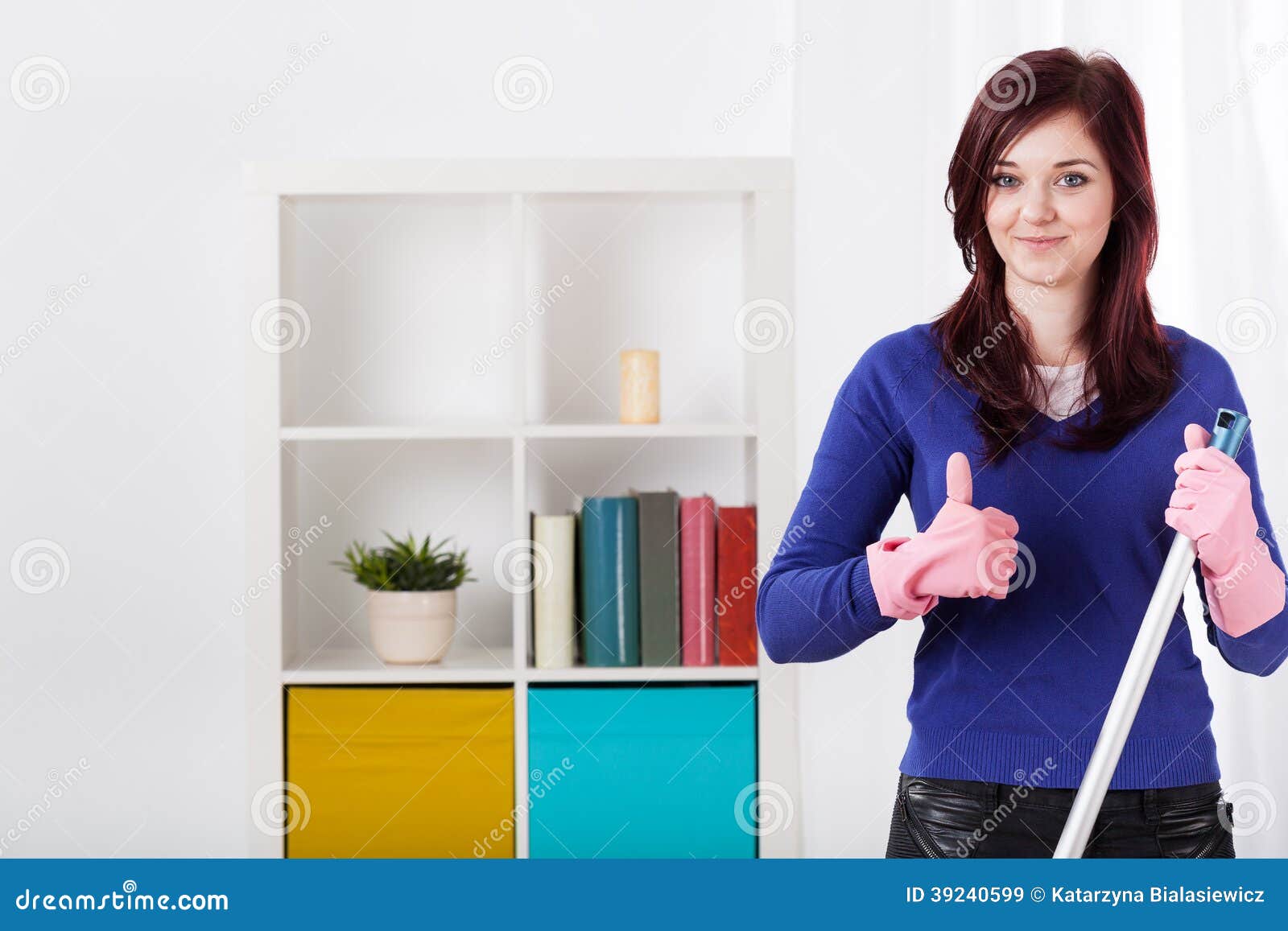 Smiling Woman during Housework Stock Image - Image of helper, domestic ...