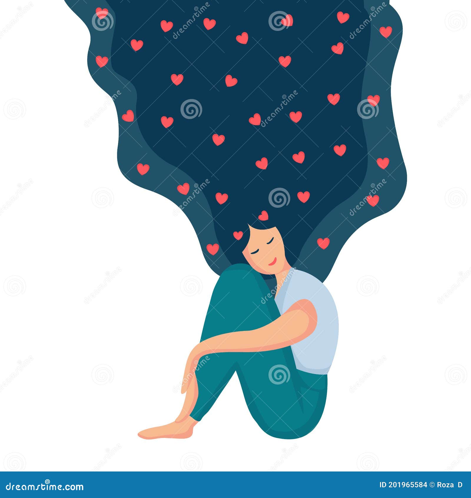 Girl Sitting Hugging Knees 16 Stock Vector Illustration Of Female