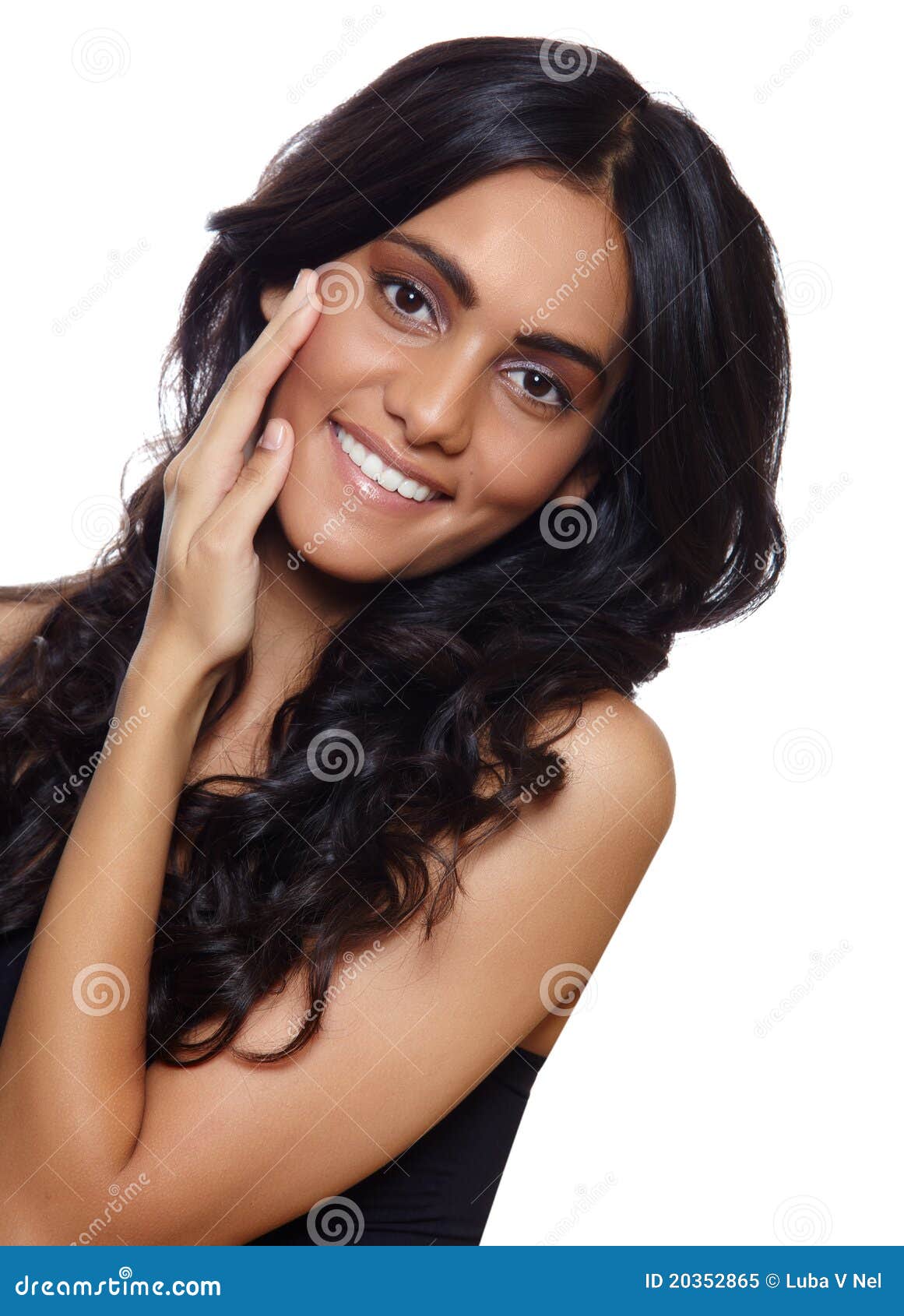 Smiling Woman with Long Hair Stock Image - Image of beautiful, bright ...