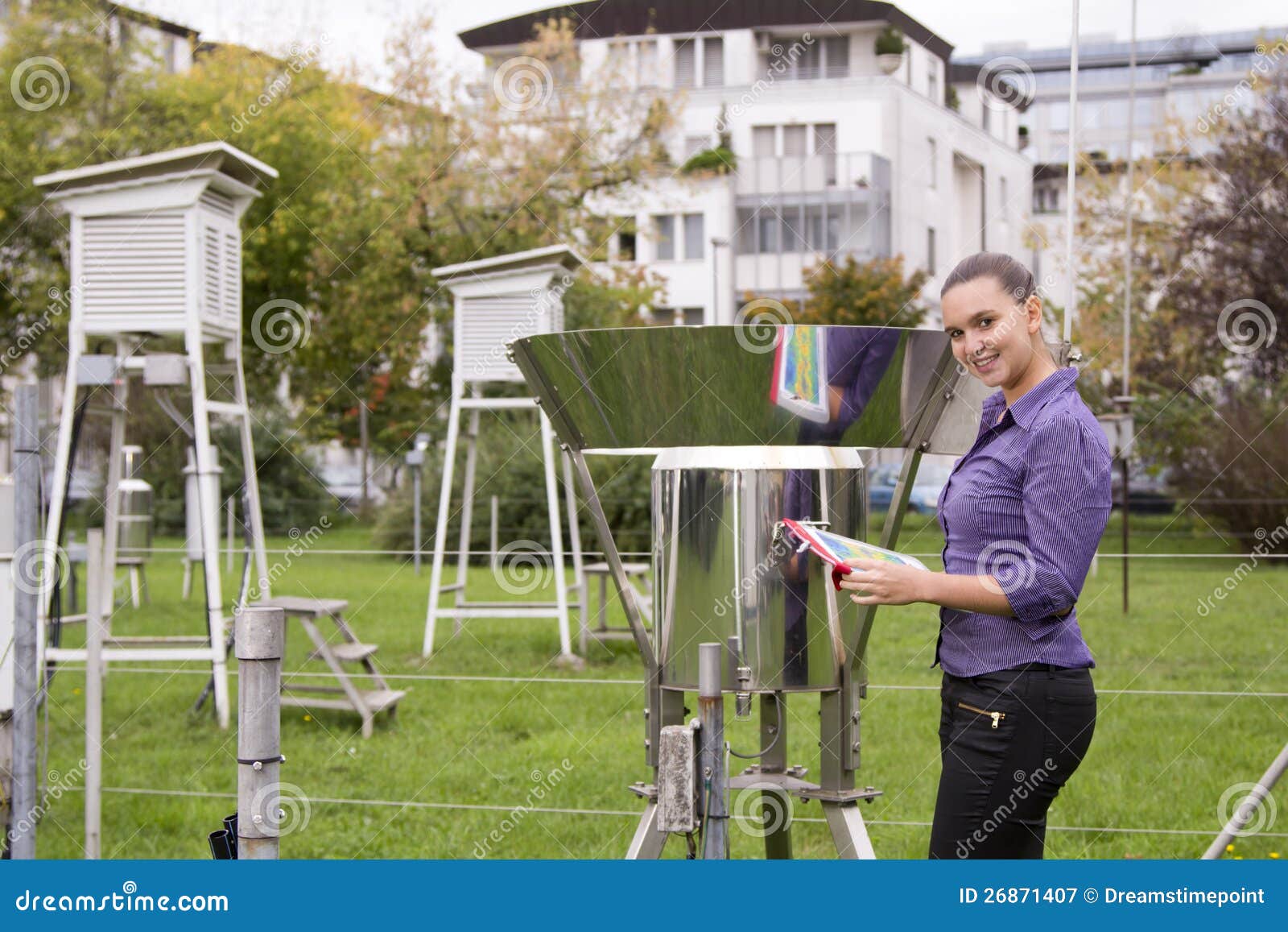 Smiling Woman Meteorologist Stock Image - Image of humidity ...