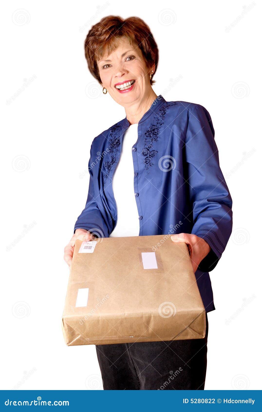 Smiling woman with package stock photo. Image of package - 5280822