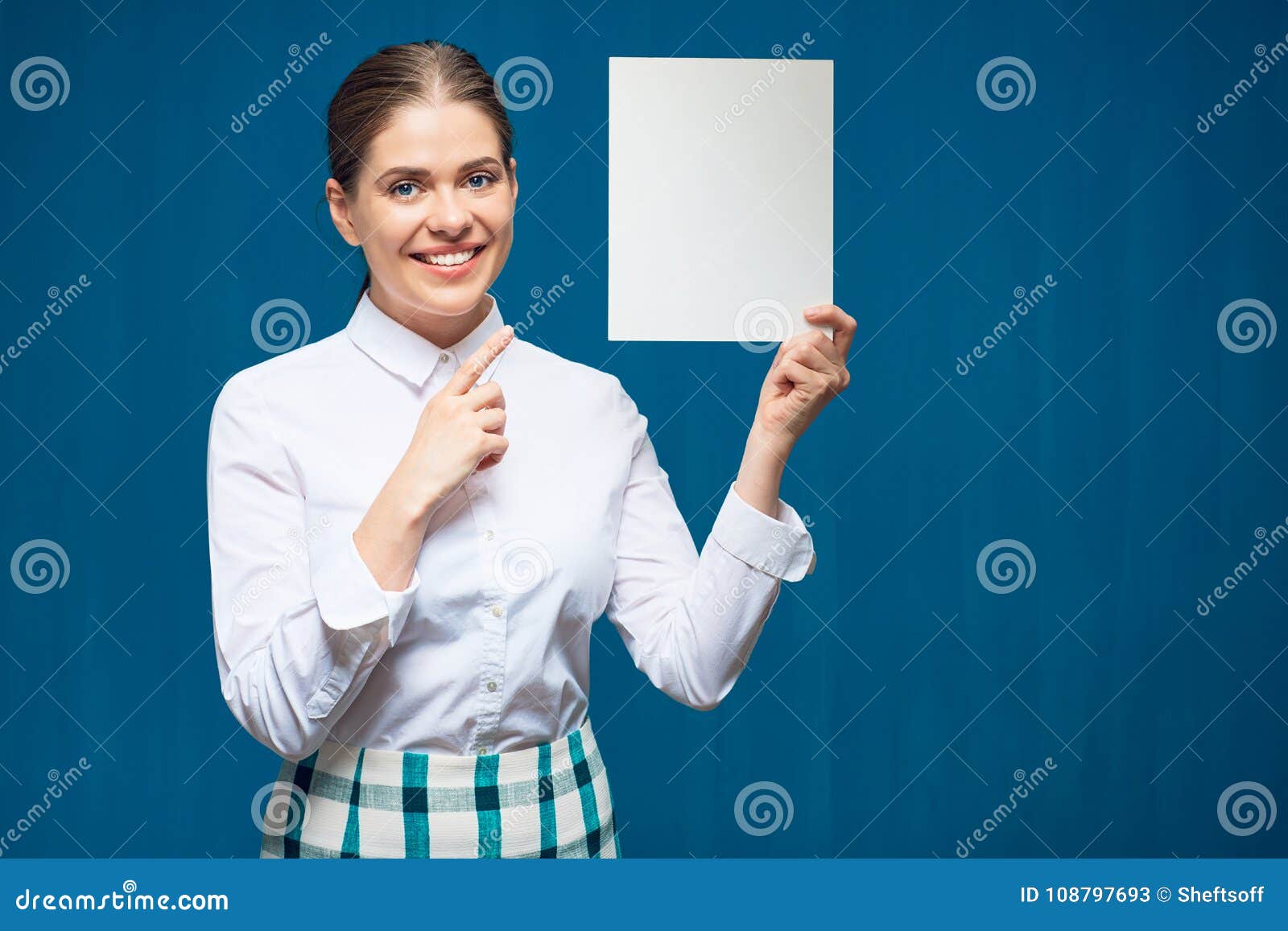 Smiling Woman Pointing Finger at Empty Sign Card Stock Image - Image of ... Smiling Woman Pointing Finger at Empty Sign Card Stock Image - Image of ...