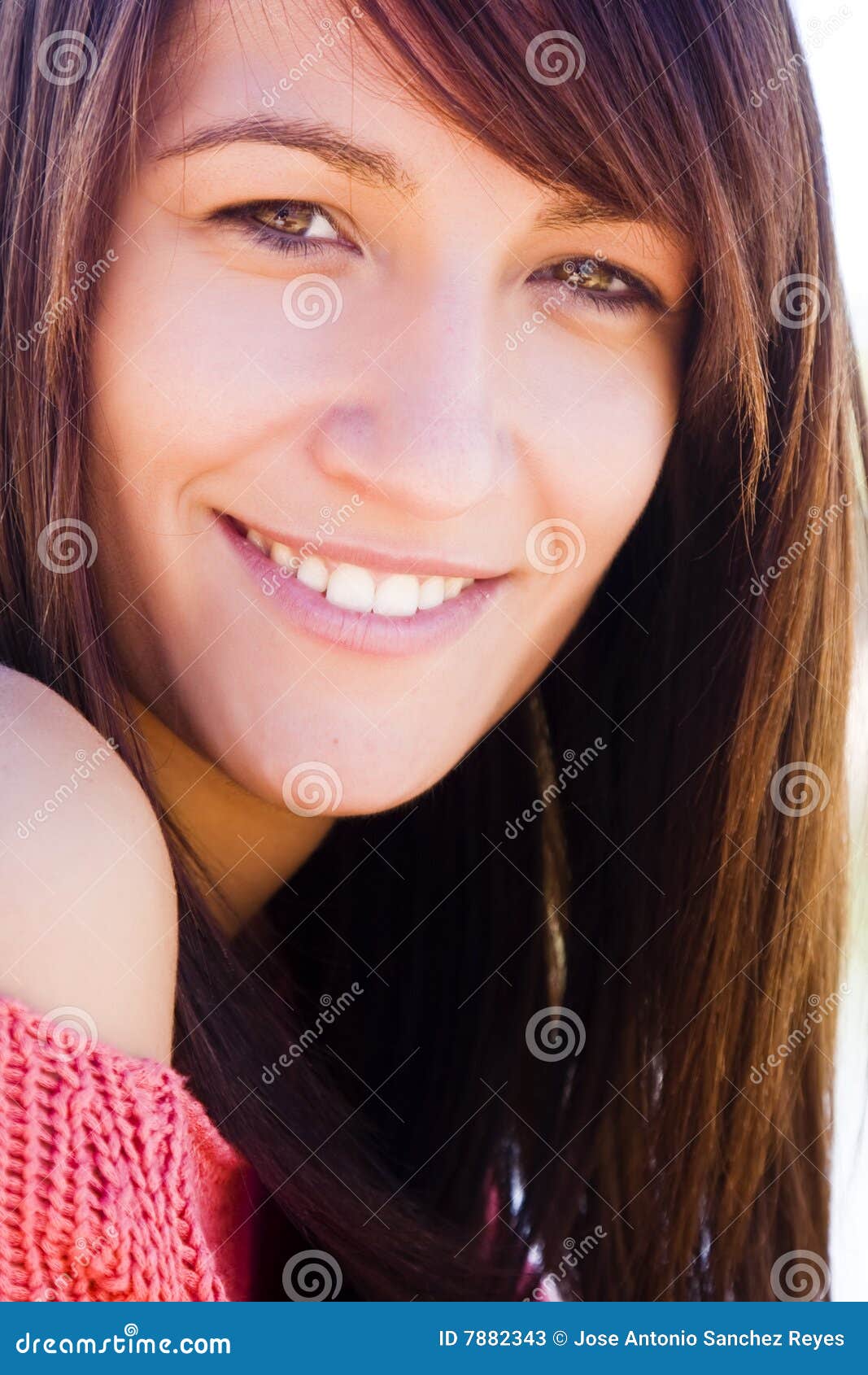 Smiling woman portrait stock image. Image of hair, caucasian - 7882343