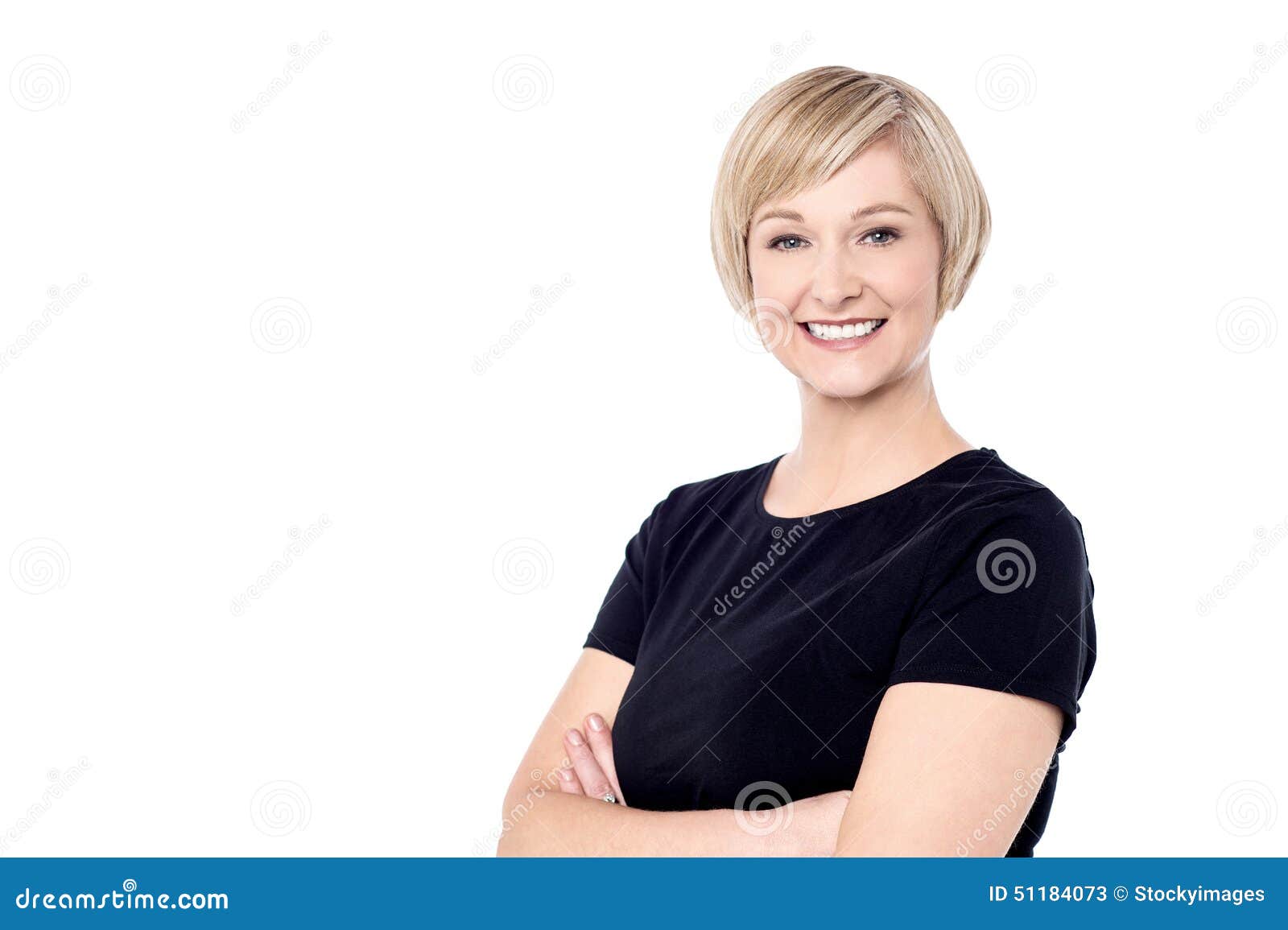 Smiling Woman Posing Casually Stock Image - Image of cheerful, fashion ...