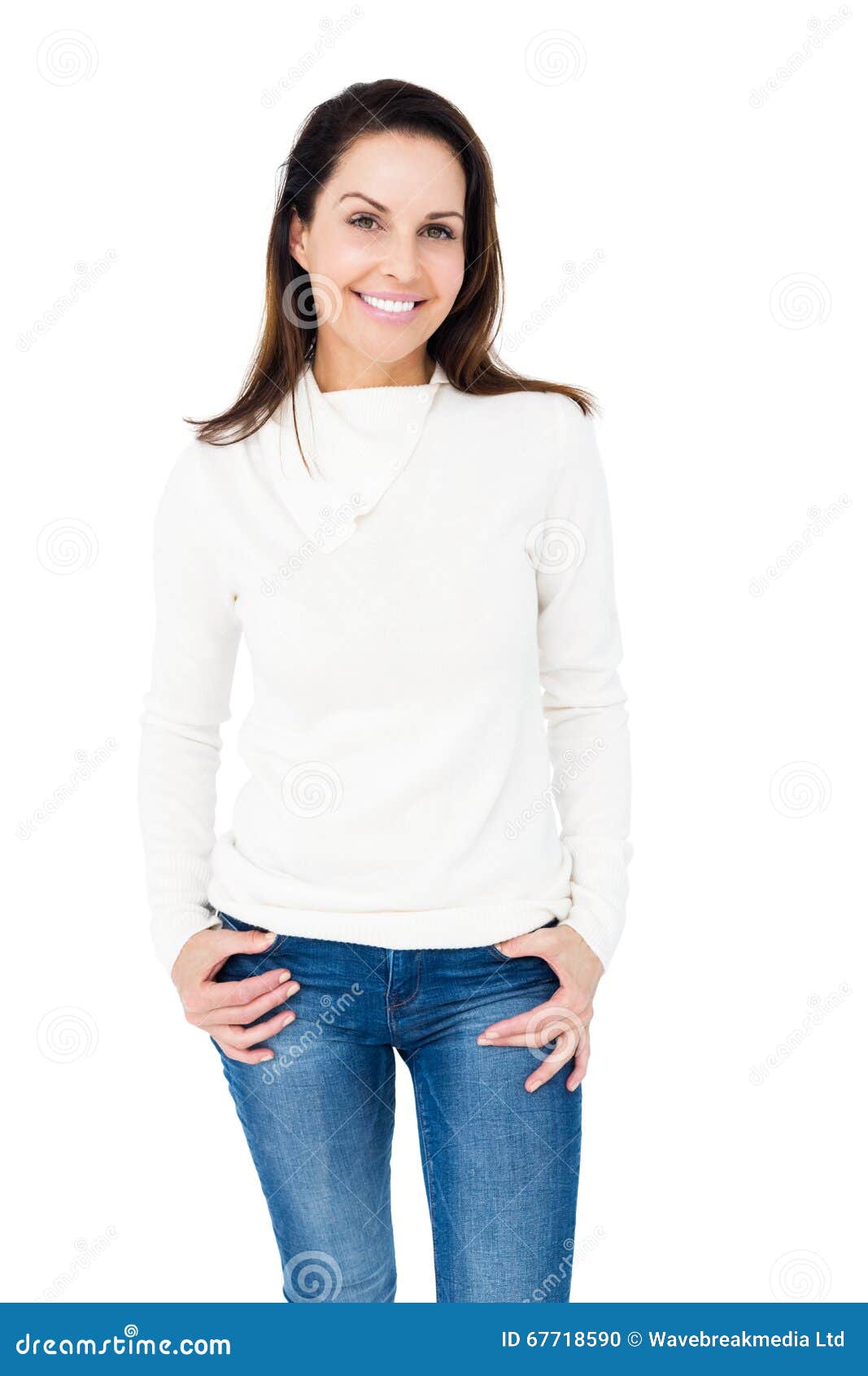 Smiling Woman Posing Naturally Stock Photo - Image of cheerful ...