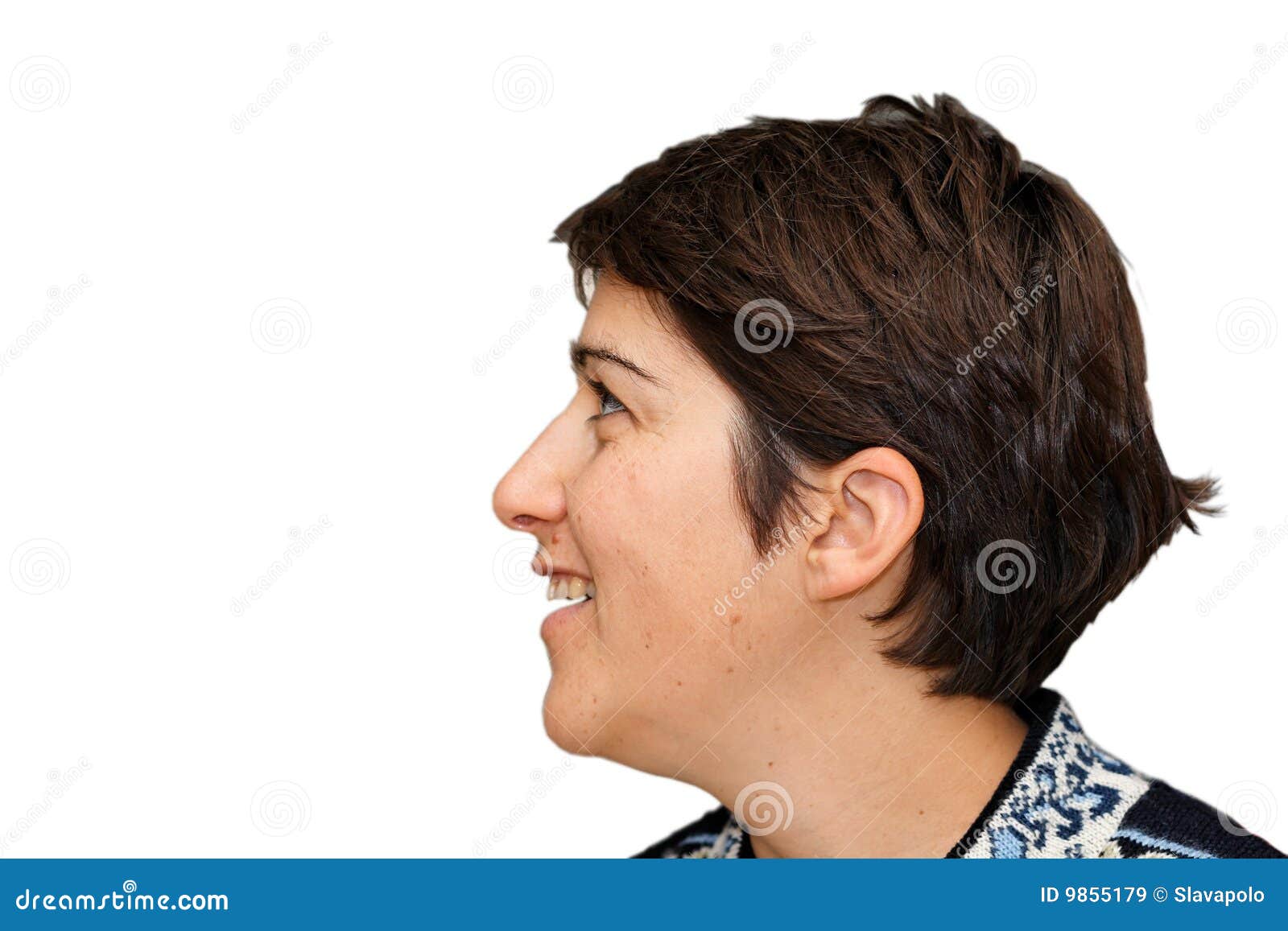 Smiling Woman Profile Isolated Stock Image - Image of smiling, female ...