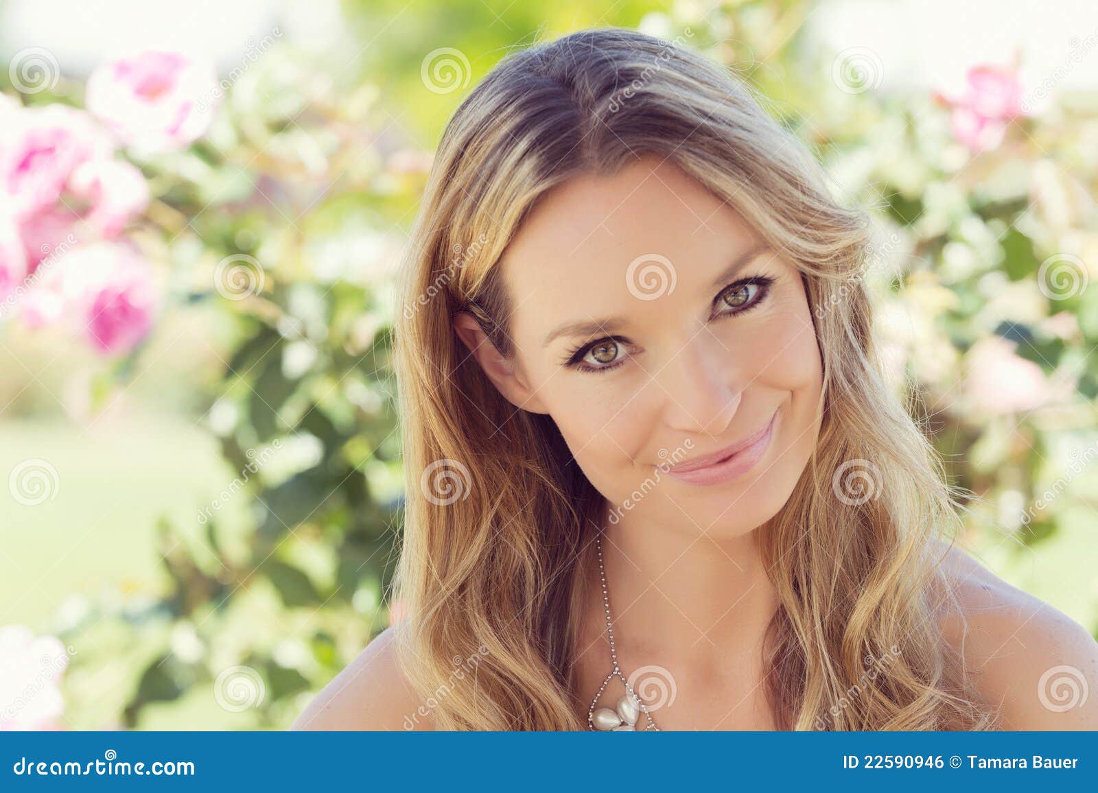 Smiling woman in spring stock photo. Image of lady, looking - 22590946
